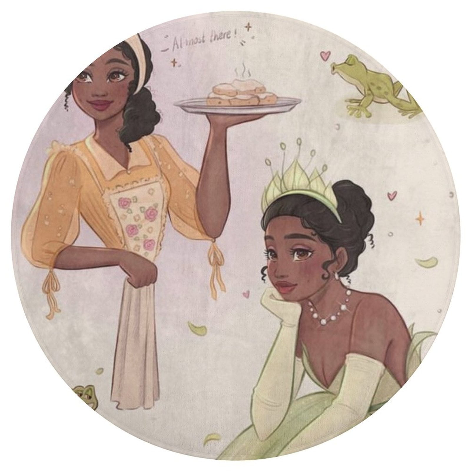 Cartoon Tiana Round Area Rug Cute Anime Door Mat Sofa Floor Carpet for ...
