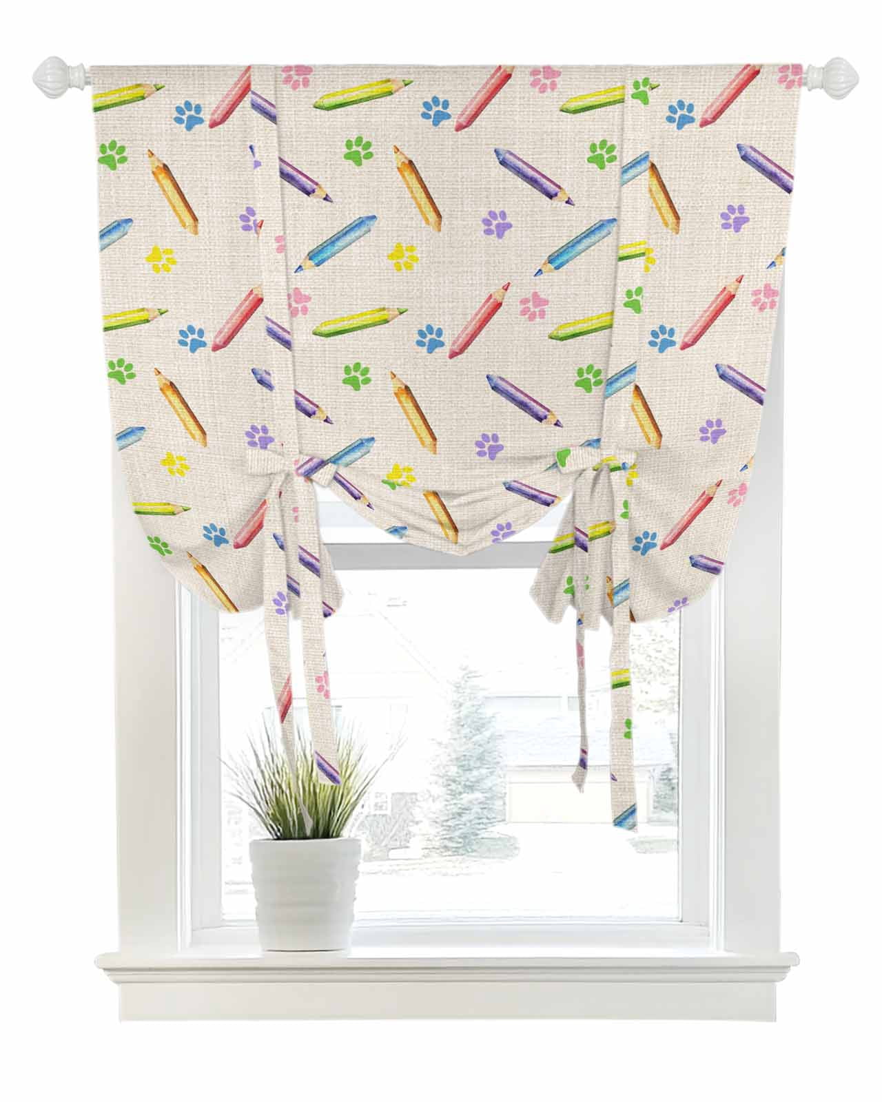 Cartoon Tie Up Curtains for Window, Thermal Insulated Balloon Shade ...