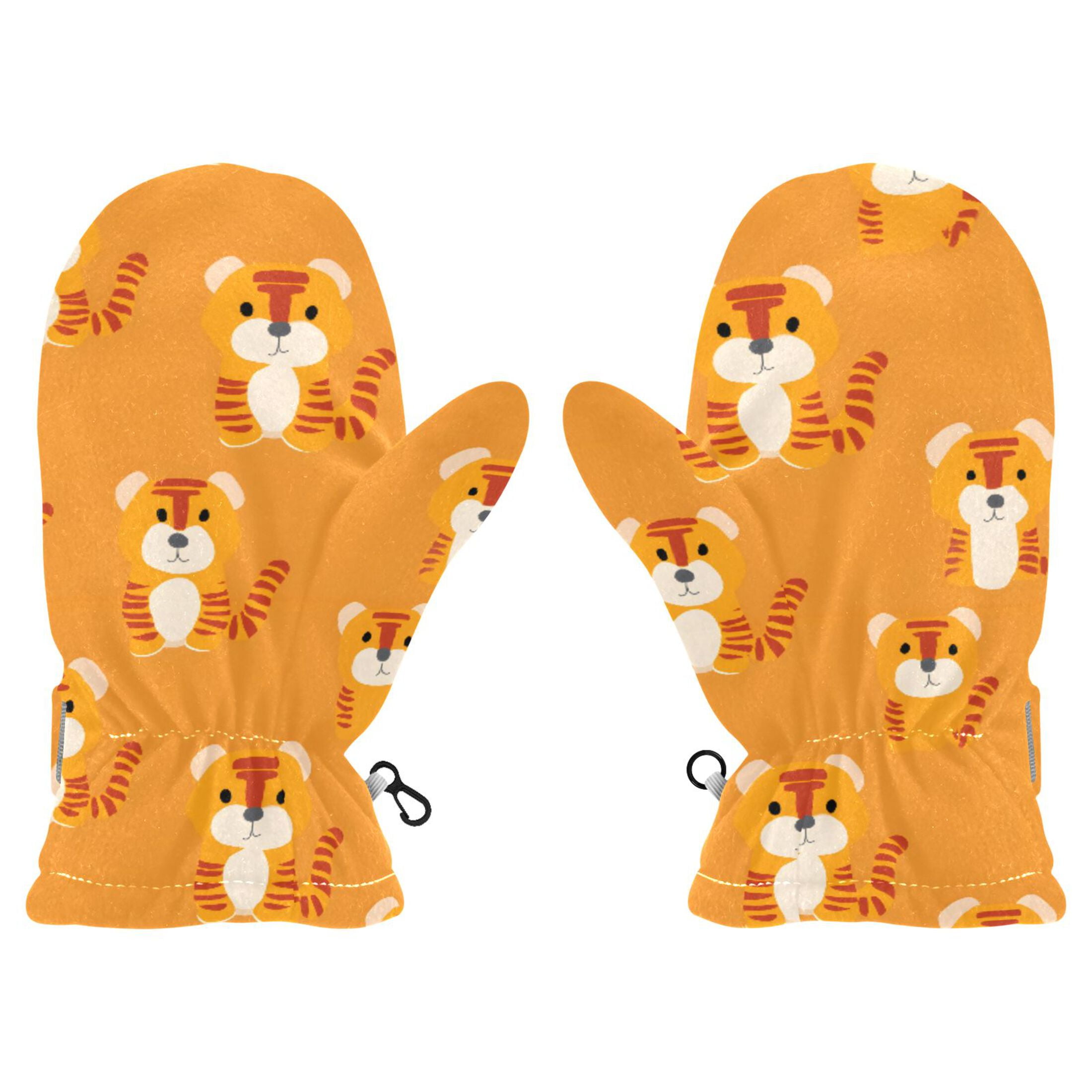 Cartoon Tigers Cold Weather Mittens Cozy Gloves with Adjustable Fit ...