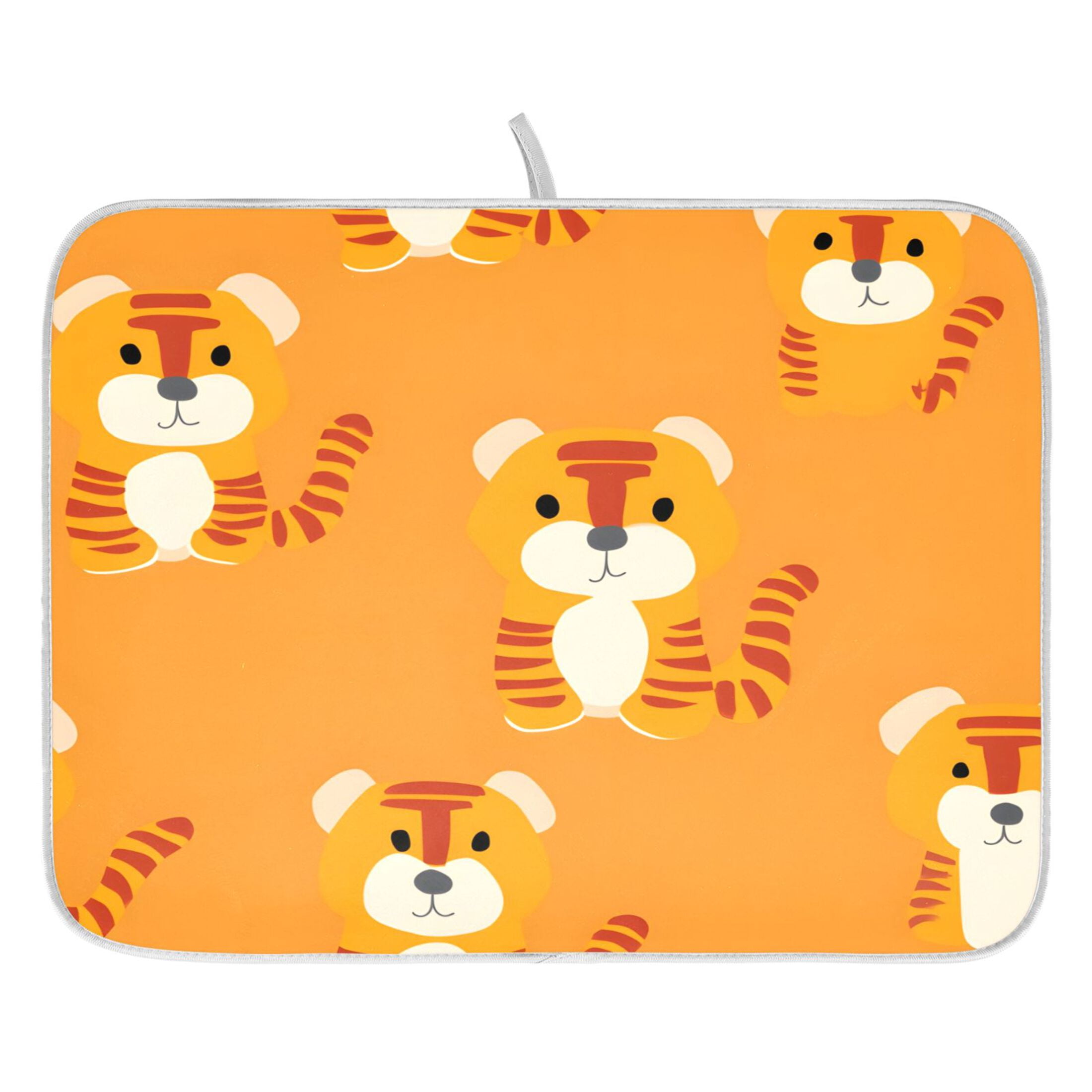 Cartoon Tigers Drying Dish Mat Quick Drying Absorbent Soft Durable for ...
