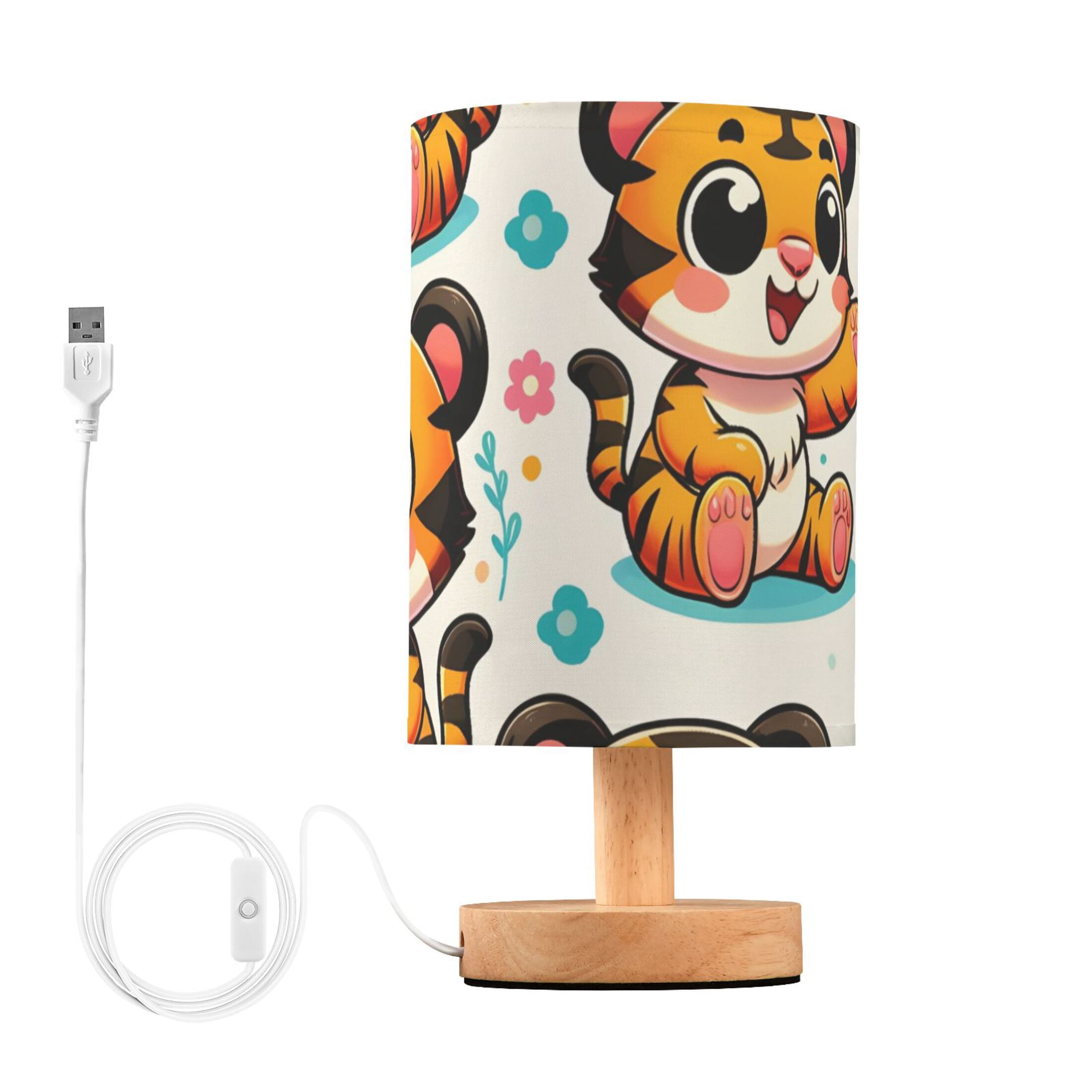 Cartoon Tigers Sit Bedside Desk Lamp LED Table Nightstand Lamps Warm ...