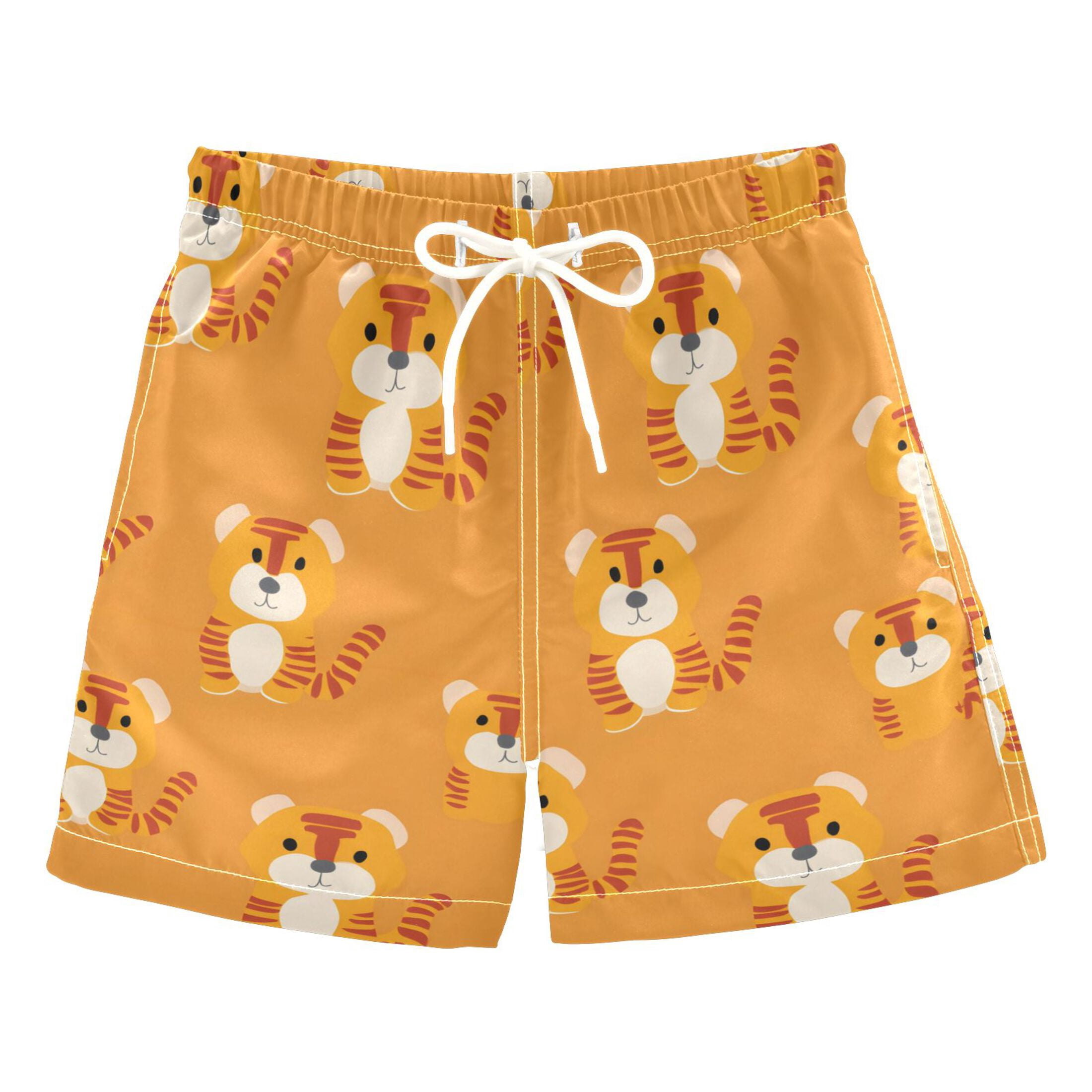 Cartoon Tigers Swim Trunks Quick Dry Beach Pool Board Shorts ...