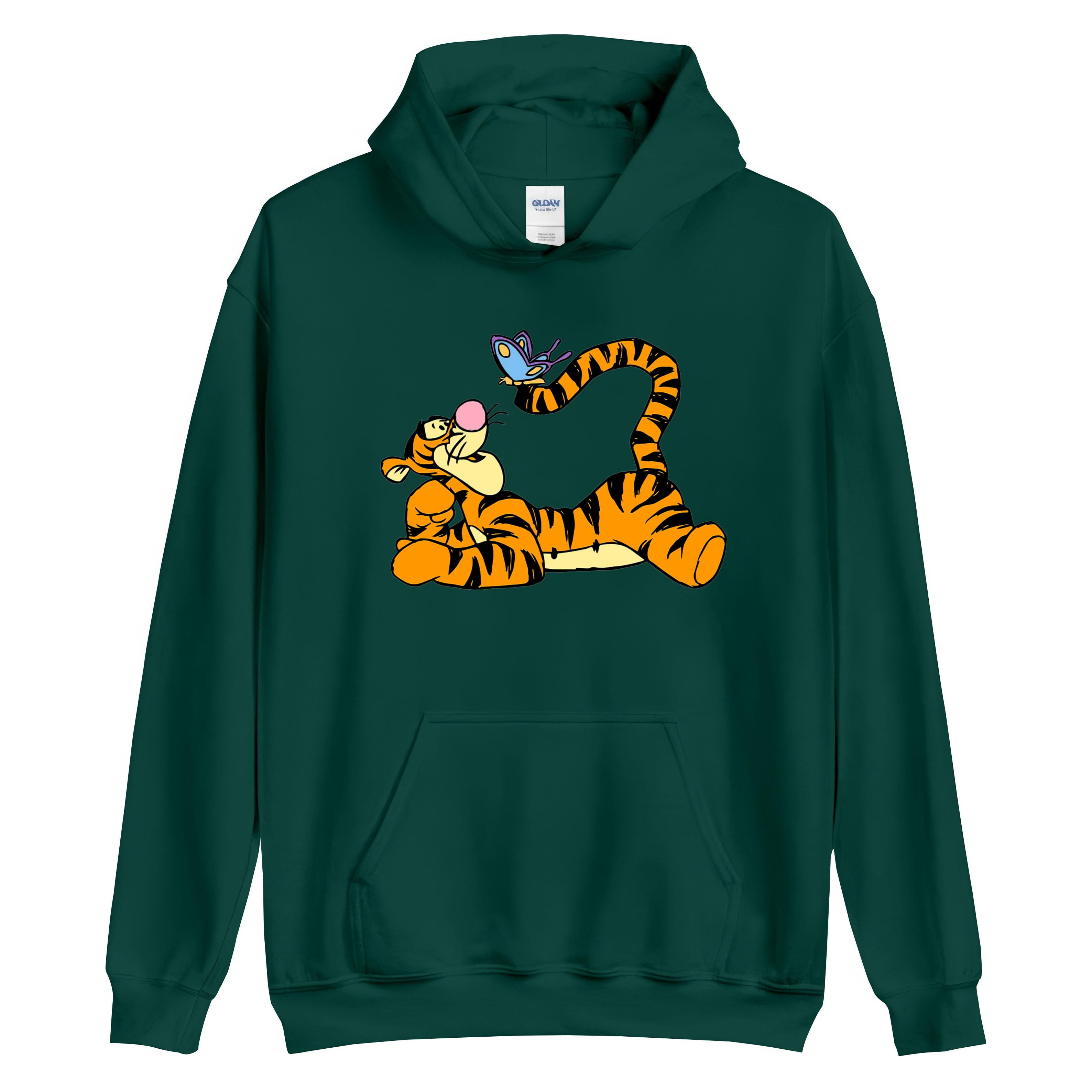 Cartoon Tigger Graphic T-shirt, Butterfly Design for Family Matching ...