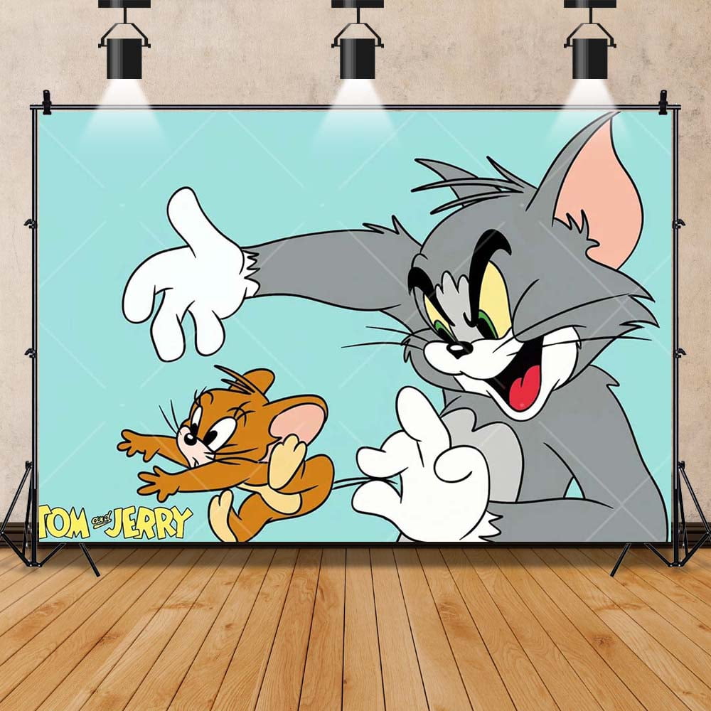 Cartoon Tom Backdrop 3x5FT Vinyl Tom Birthday Party Supplies Background ...