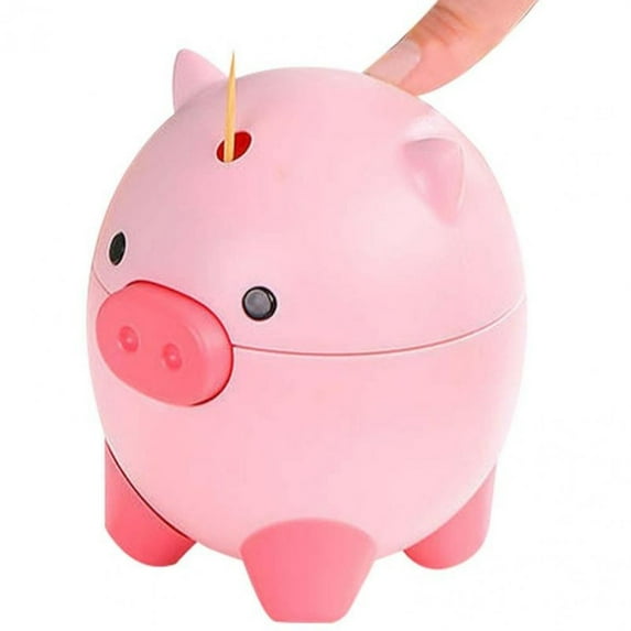Cartoon Toothpick Box Automatic Toothpick Dispenser Cute Pig Shape ...