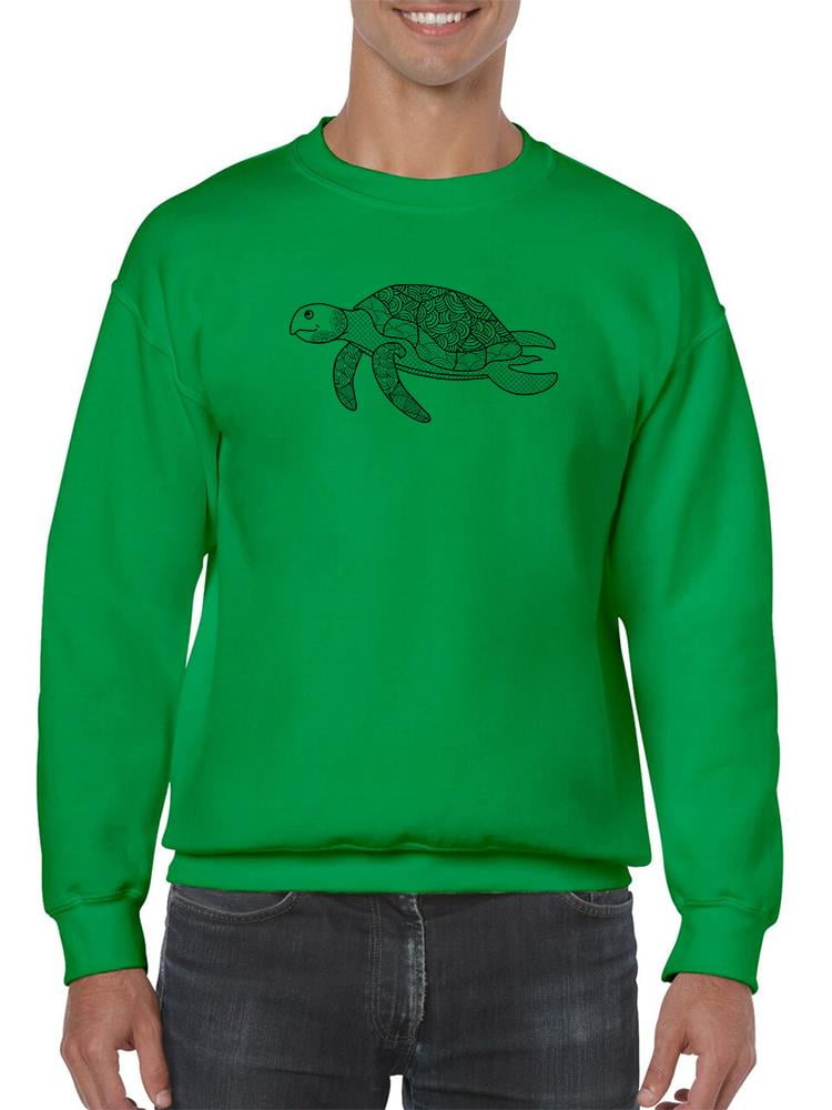 Cartoon Tortoise Lineart Sweatshirt Men -Image by Shutterstock, Male ...
