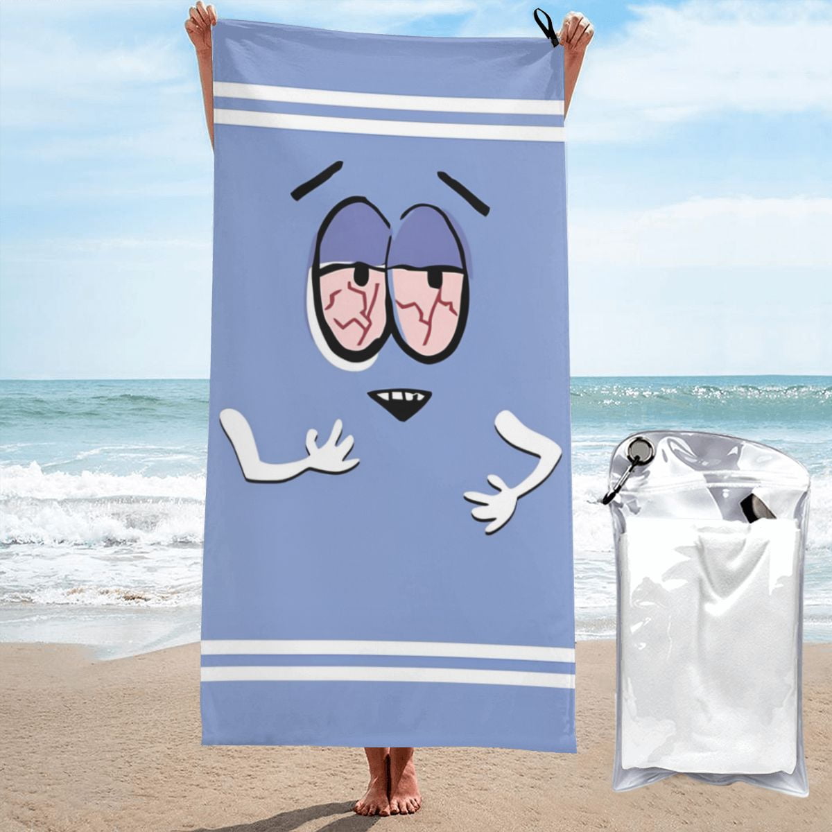 Cartoon Towelie Towel 2023 Summer Funny Microfiber Sea Beach Towel Sand ...