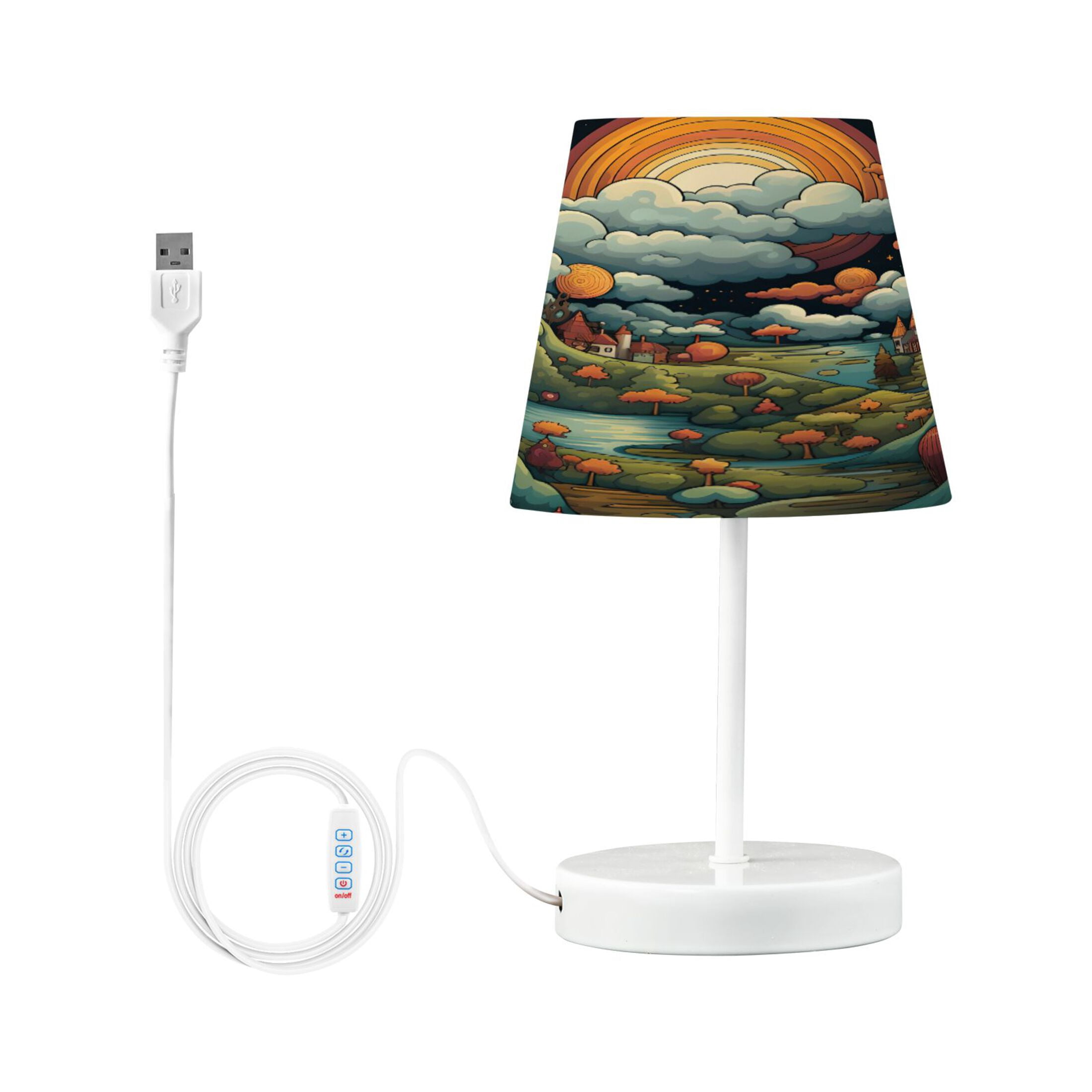 Cartoon Town Landscape Desk Lamp LED Table Nightstand Lamps with 3 ...