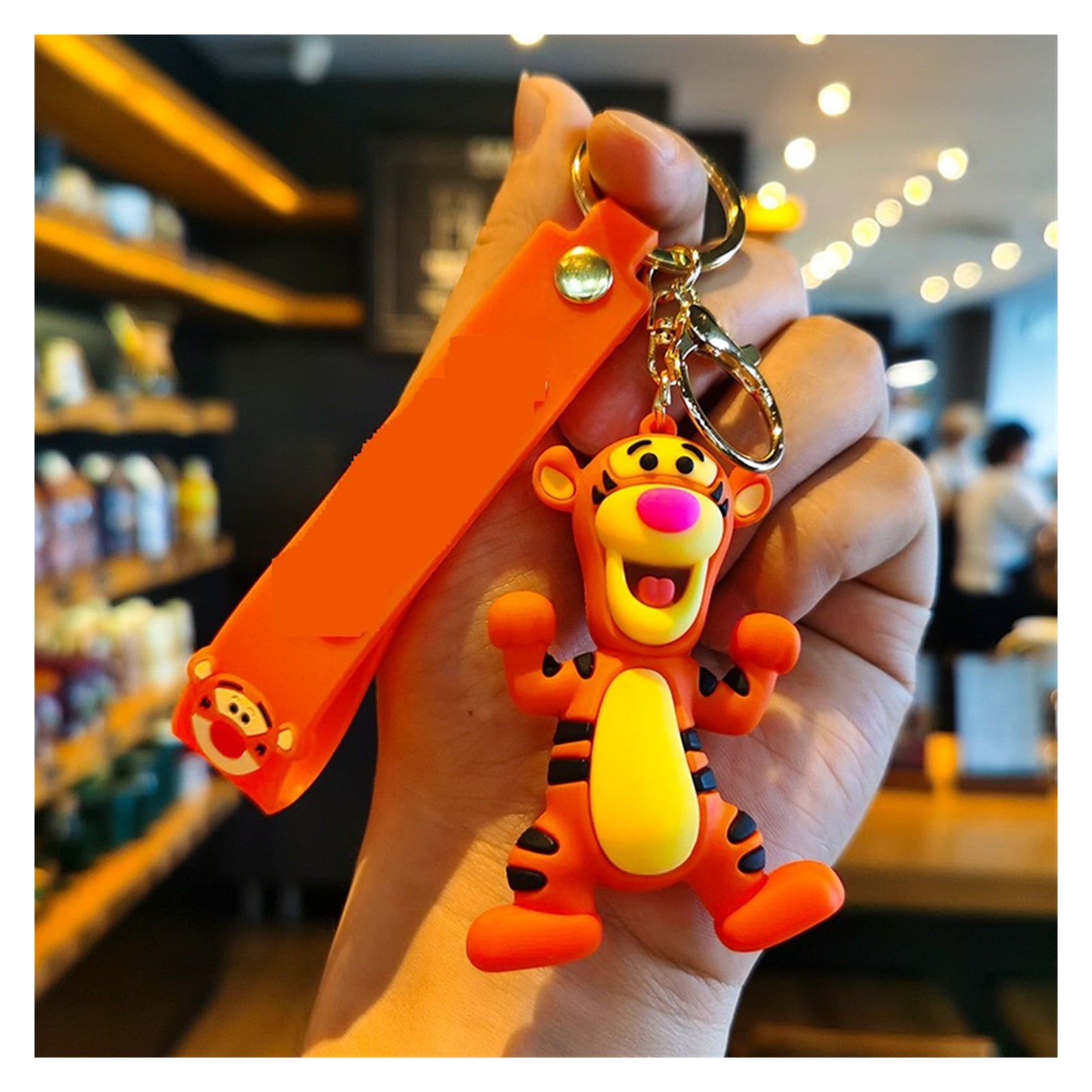 Cartoon Toys Cute Winnie Piggy Tigger Series Pendant Keychain Car Phone ...