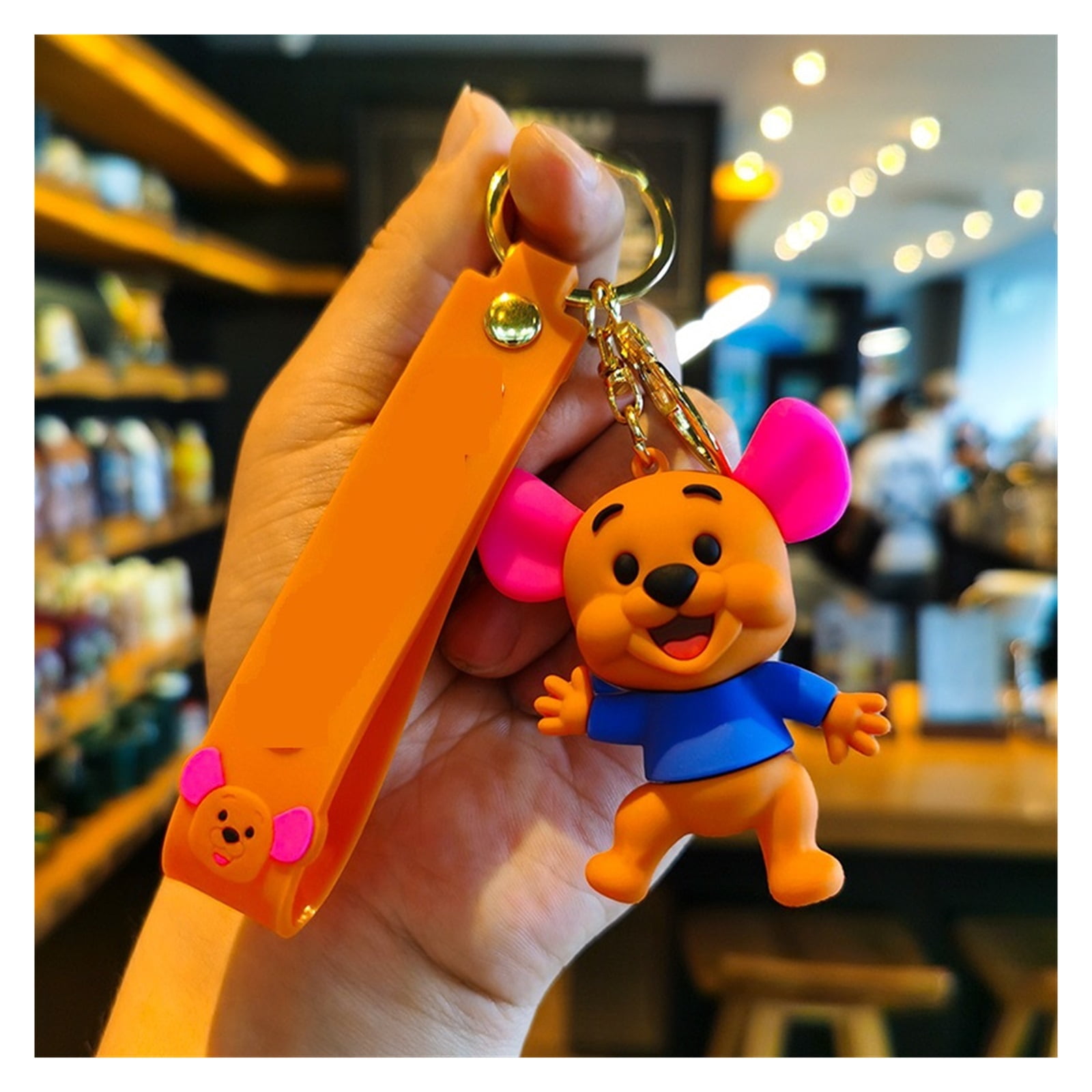 Cartoon Toys Cute Winnie Piggy Tigger Series Pendant Keychain Car Phone ...