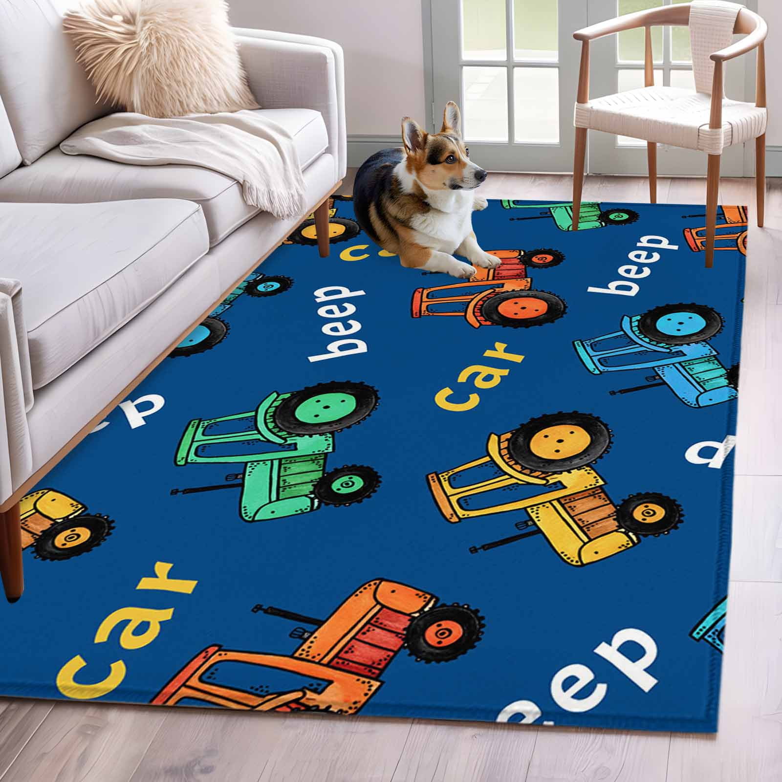 Cartoon Tractor Area Rugs 2.7'x5', Washable Small Throw Rugs for ...