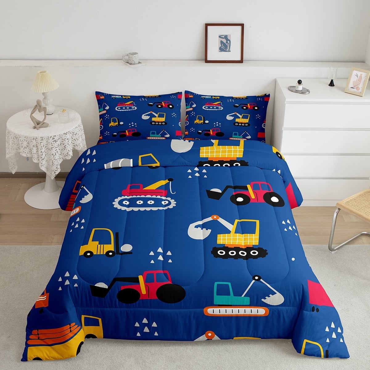 Cartoon Tractor Bedding Full for Boys Truck Comforter Set for Kids ...