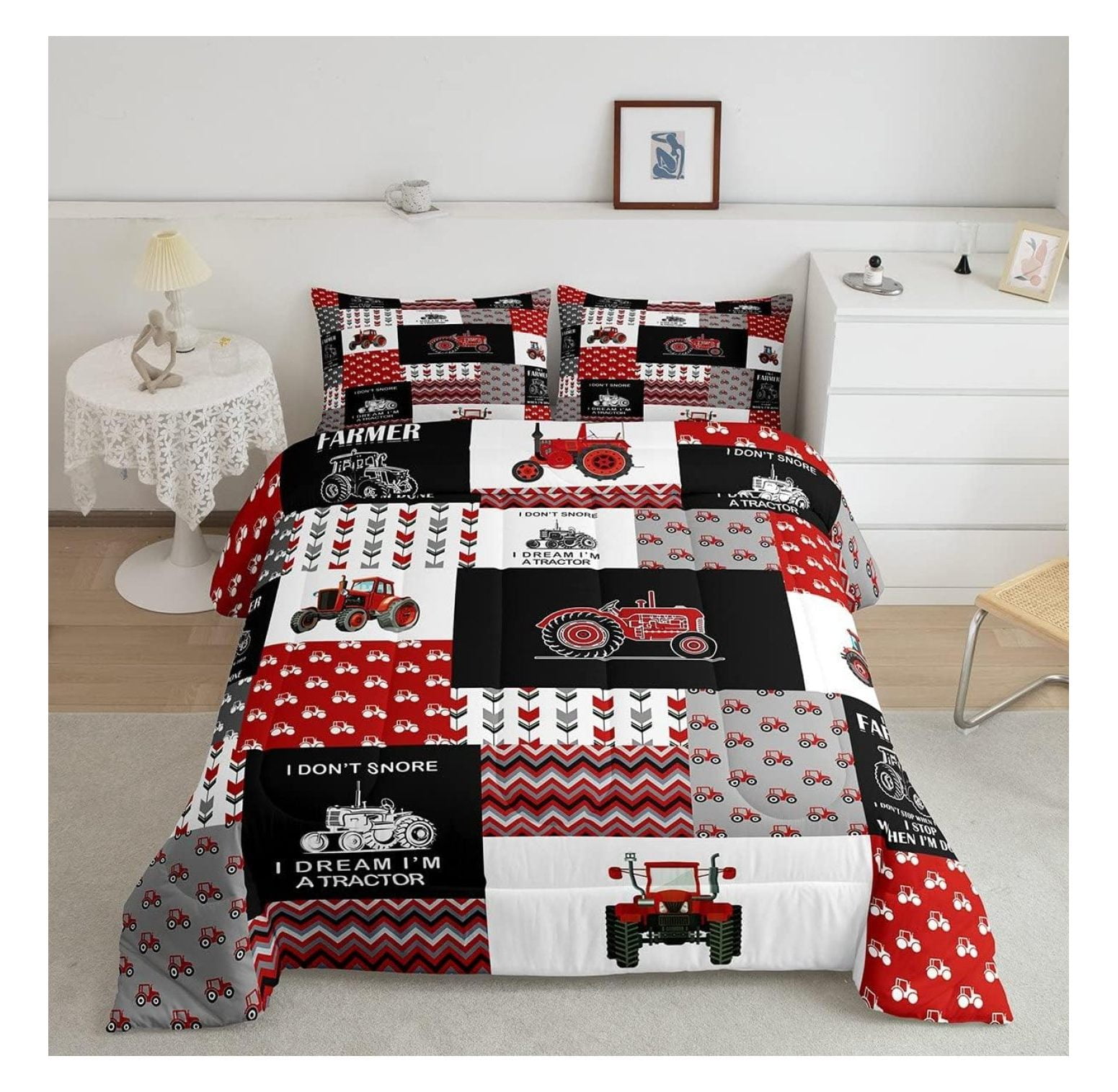 Cartoon Tractor Comforter Set Farm Tractor Down Duvet for Kids Boys ...