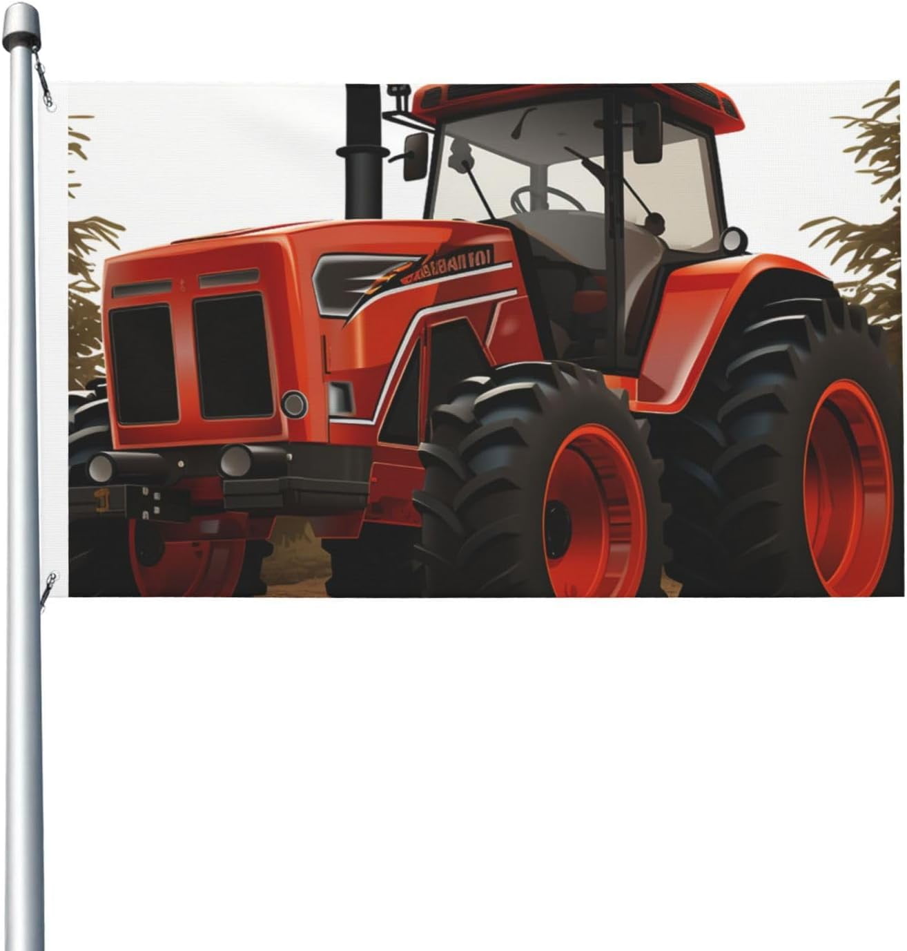 Cartoon Tractor Garden Flag Welcome Flags for Outside Holiday Banner ...