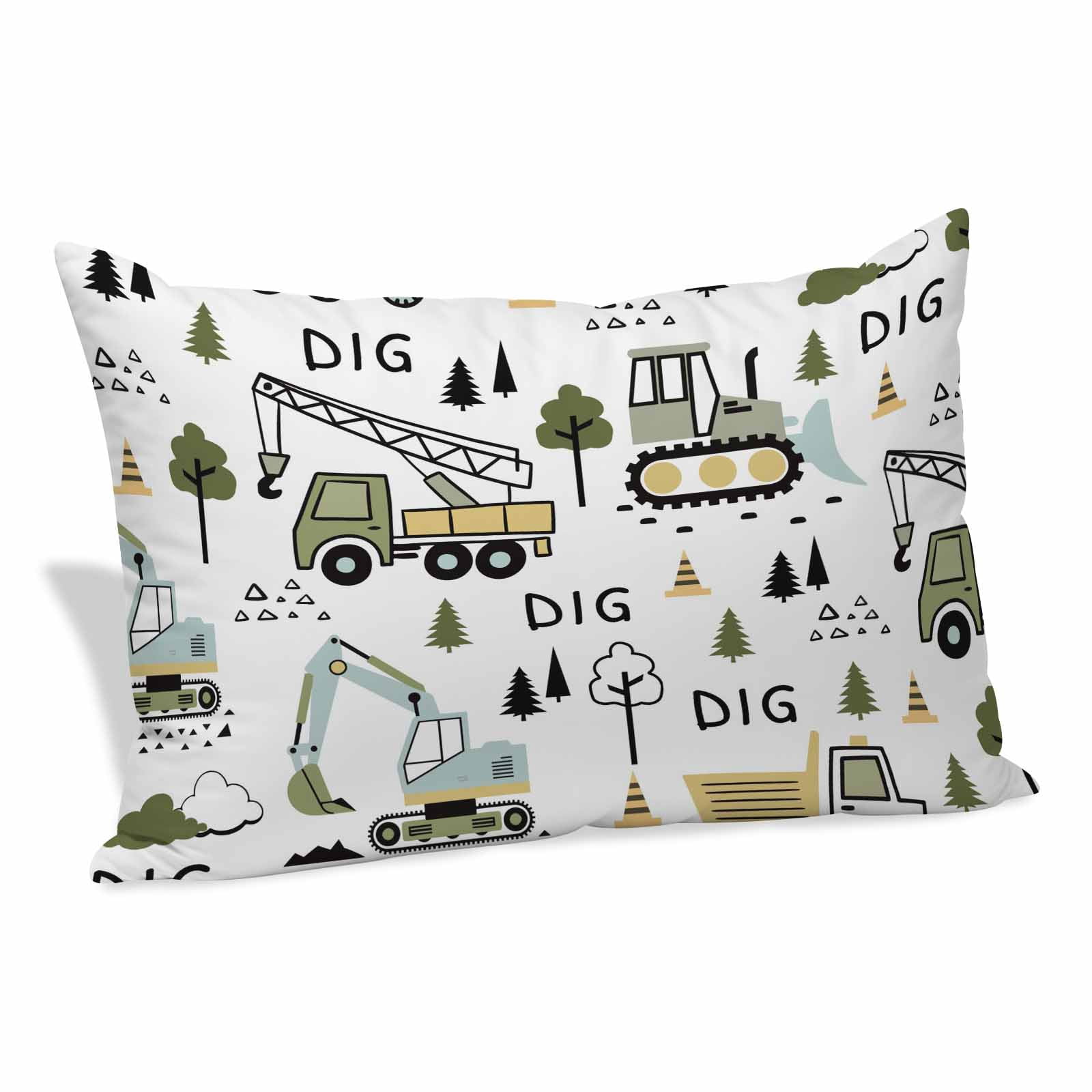 Cartoon Tractor Pillow Covers, Linen Long Throw Pillow Case, Cute ...