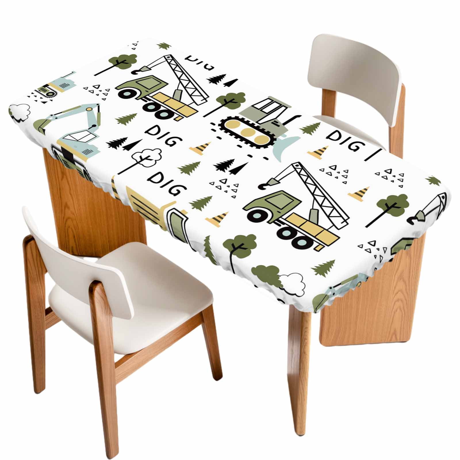 Cartoon Tractor Table Cloths for 6 Foot Rectangle Tables, Cute Digger ...