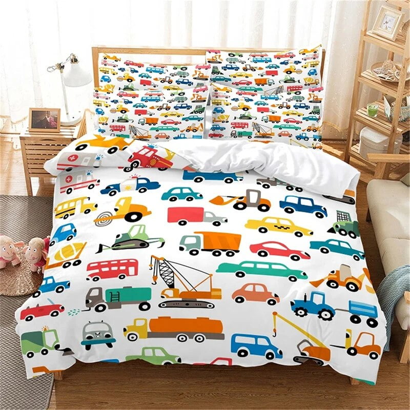 Cartoon Tractor，car Duvet Cover Set Lovely Quilt Cover Bed Linen ...