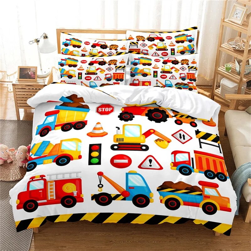Cartoon Tractor，car Duvet Cover Set Lovely Quilt Cover Bed Linen ...