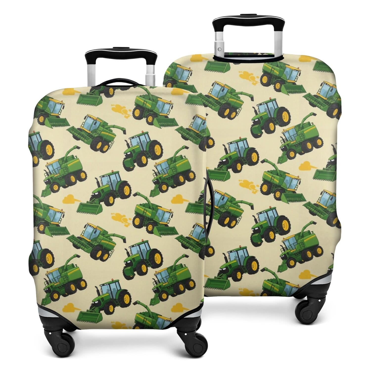 Cartoon Tractors Harvesters Beige Pattern Luggage Cover Fashion ...