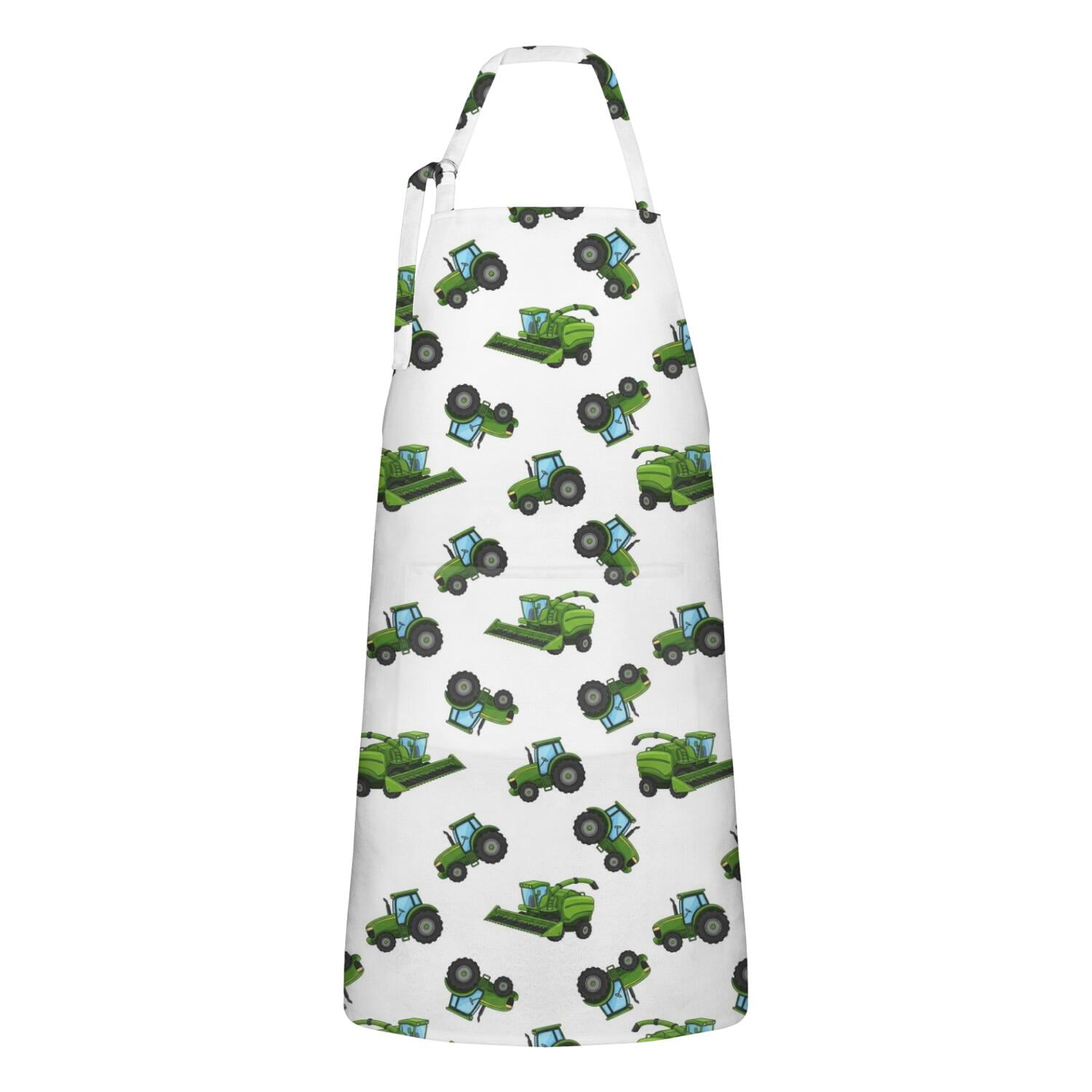 Cartoon Tractors Harvesters White Pattern Apron-Garden Aprons for Women ...