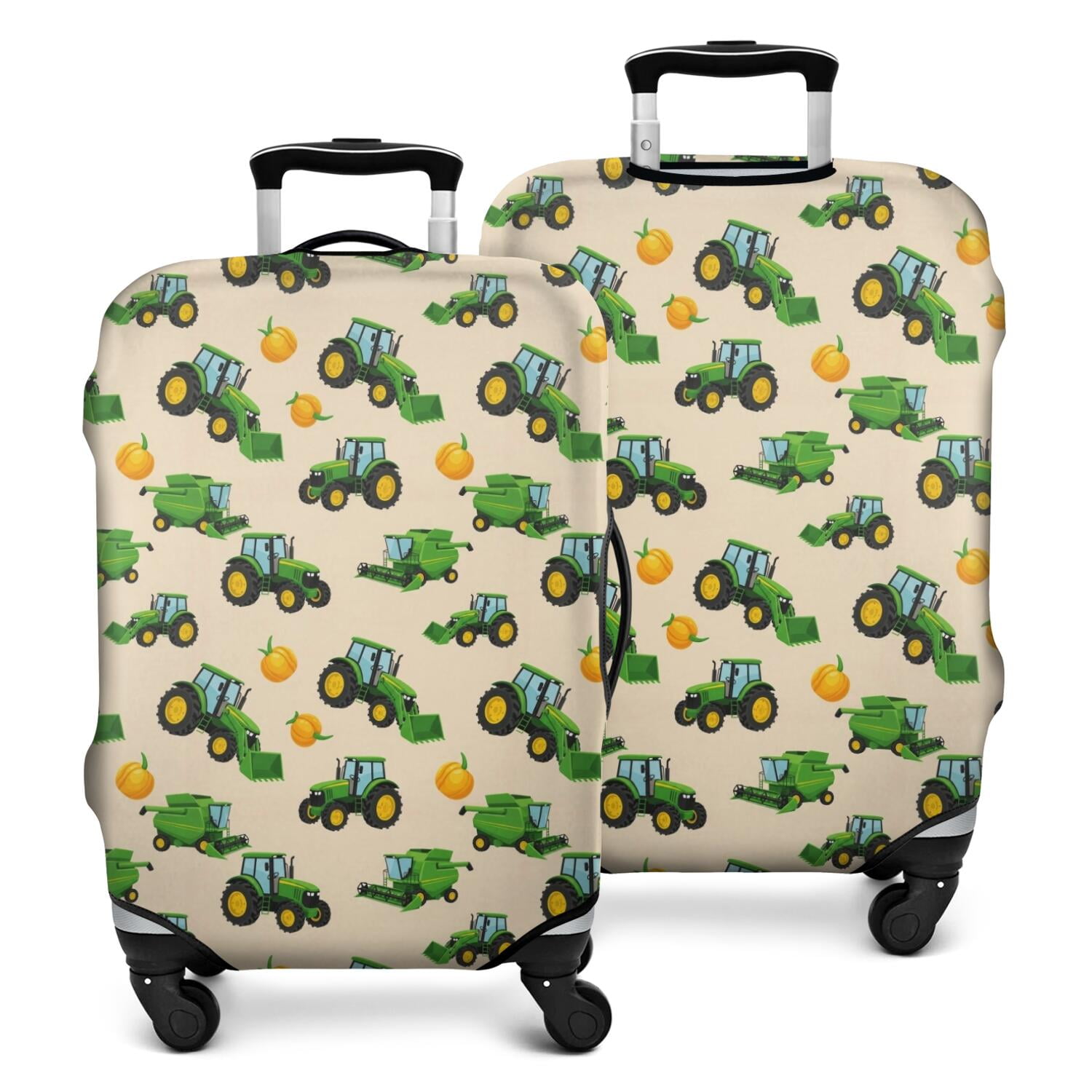 Cartoon Tractors Pumpkins Beige Pattern Luggage Cover Fashion Suitcase ...