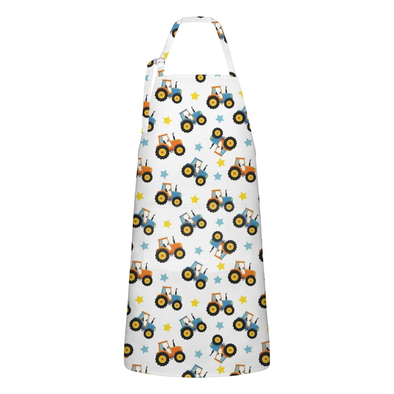 Cartoon Tractors Stars White Pattern Apron-Garden Aprons for Women with ...