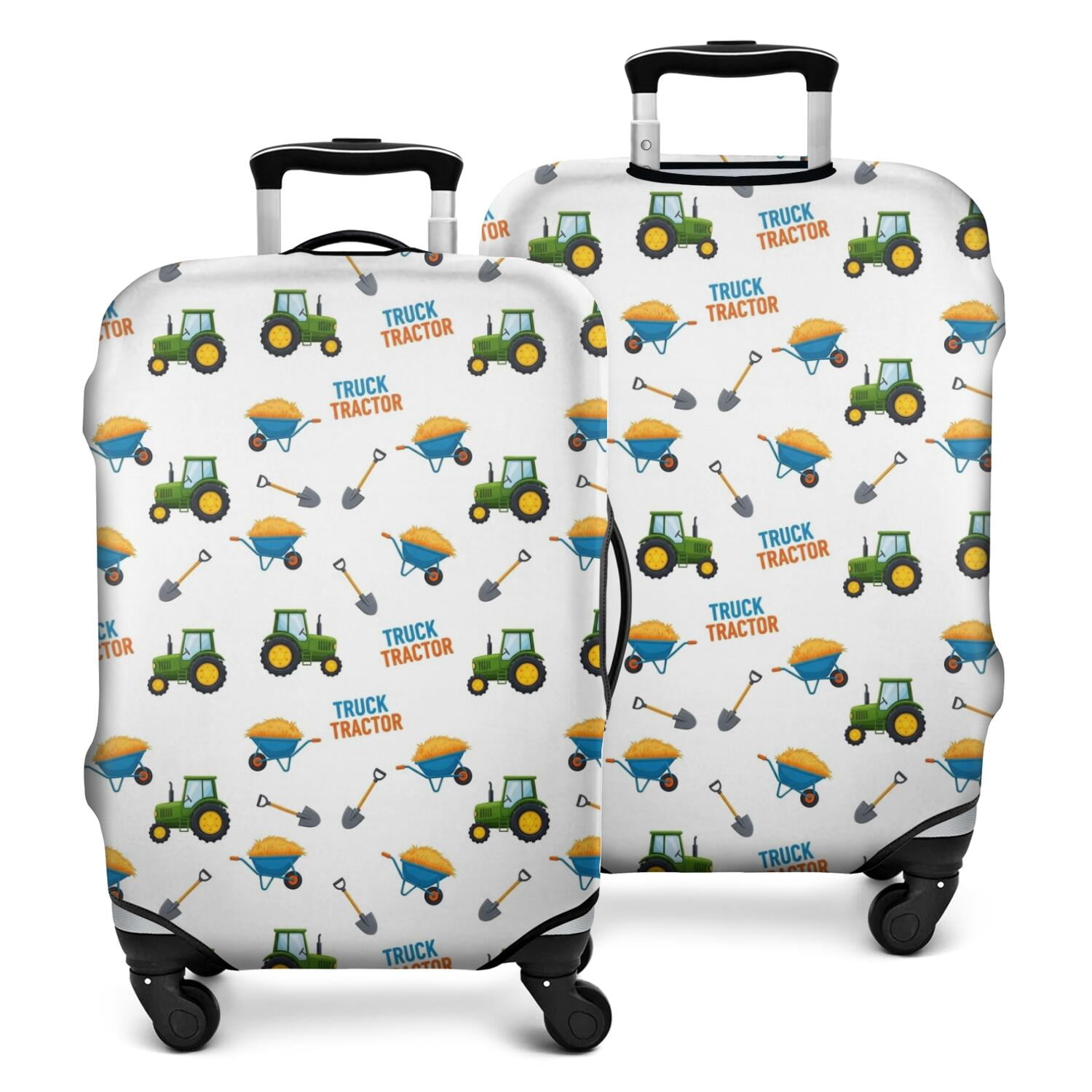 Cartoon Tractors Wheelbarrows White Pattern Luggage Cover Fashion ...