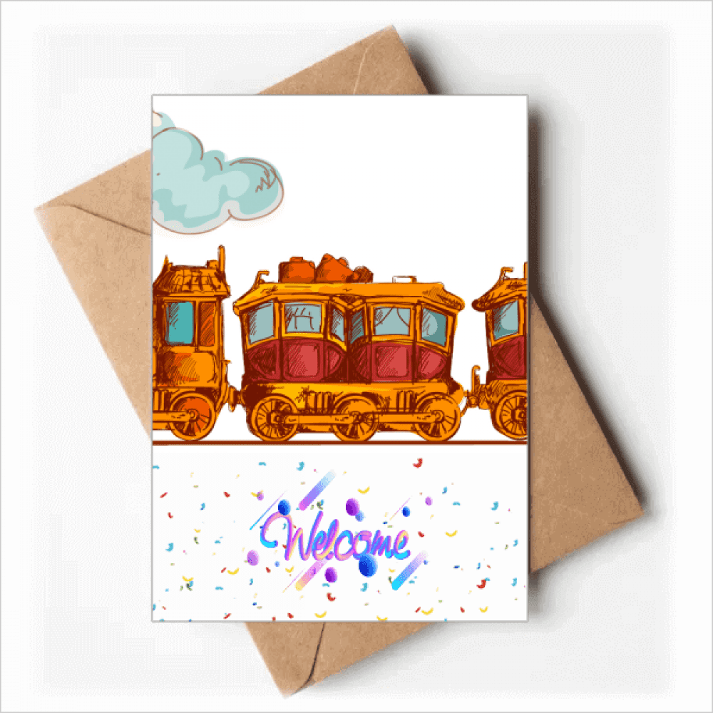 Cartoon Train Britain Country Culture Welcome Back Greeting Cards ...