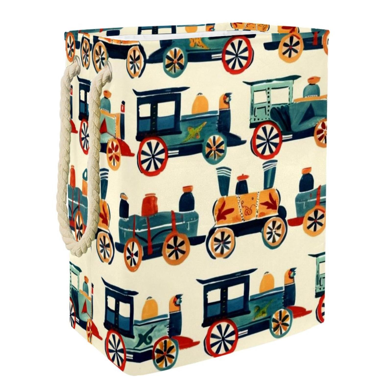 Cartoon Train Laundry Hamper, Collapsible Laundry Baskets Firm Washing ...