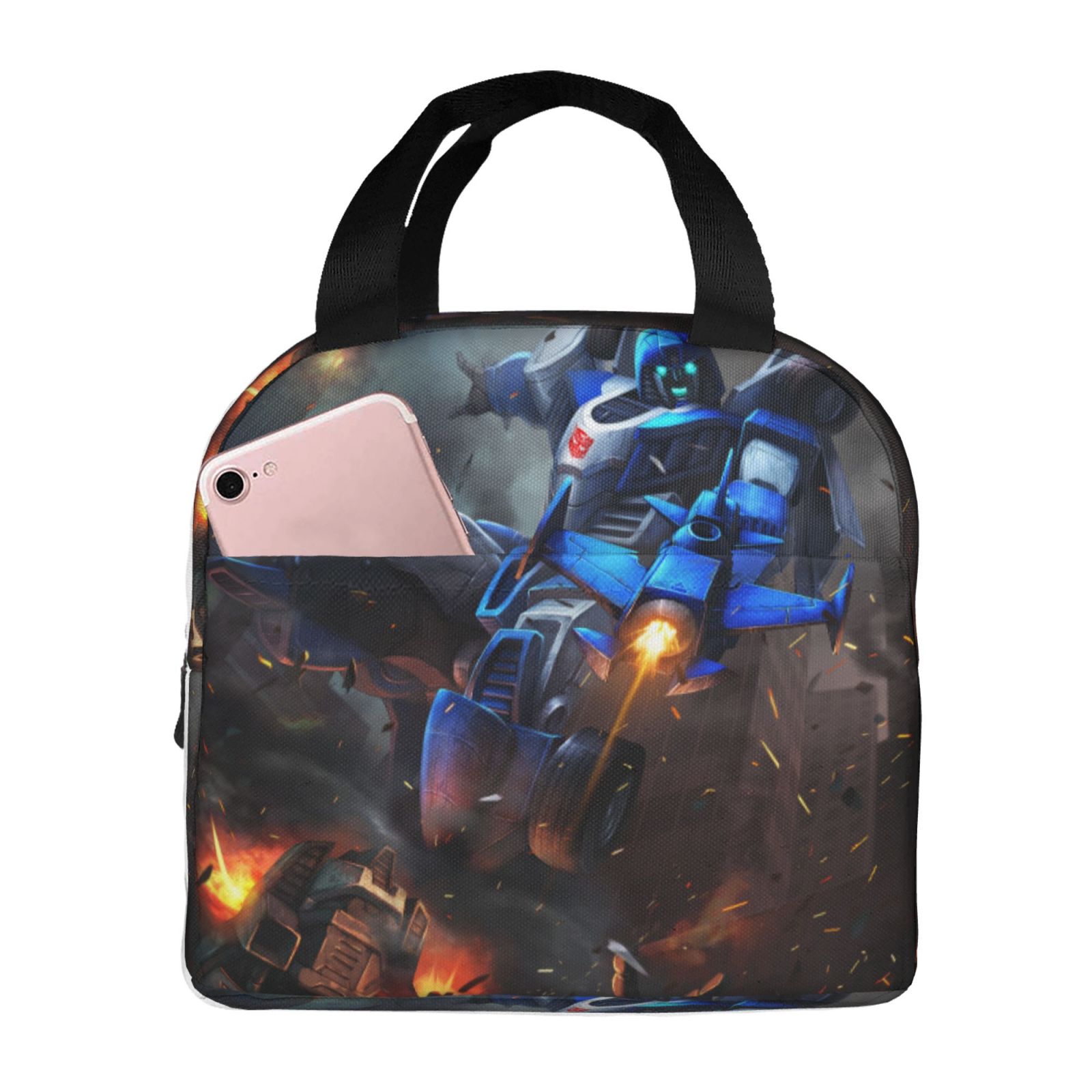 Cartoon Transformers Lunch Bag Pink Cactus Reusable Lunch Tote ...