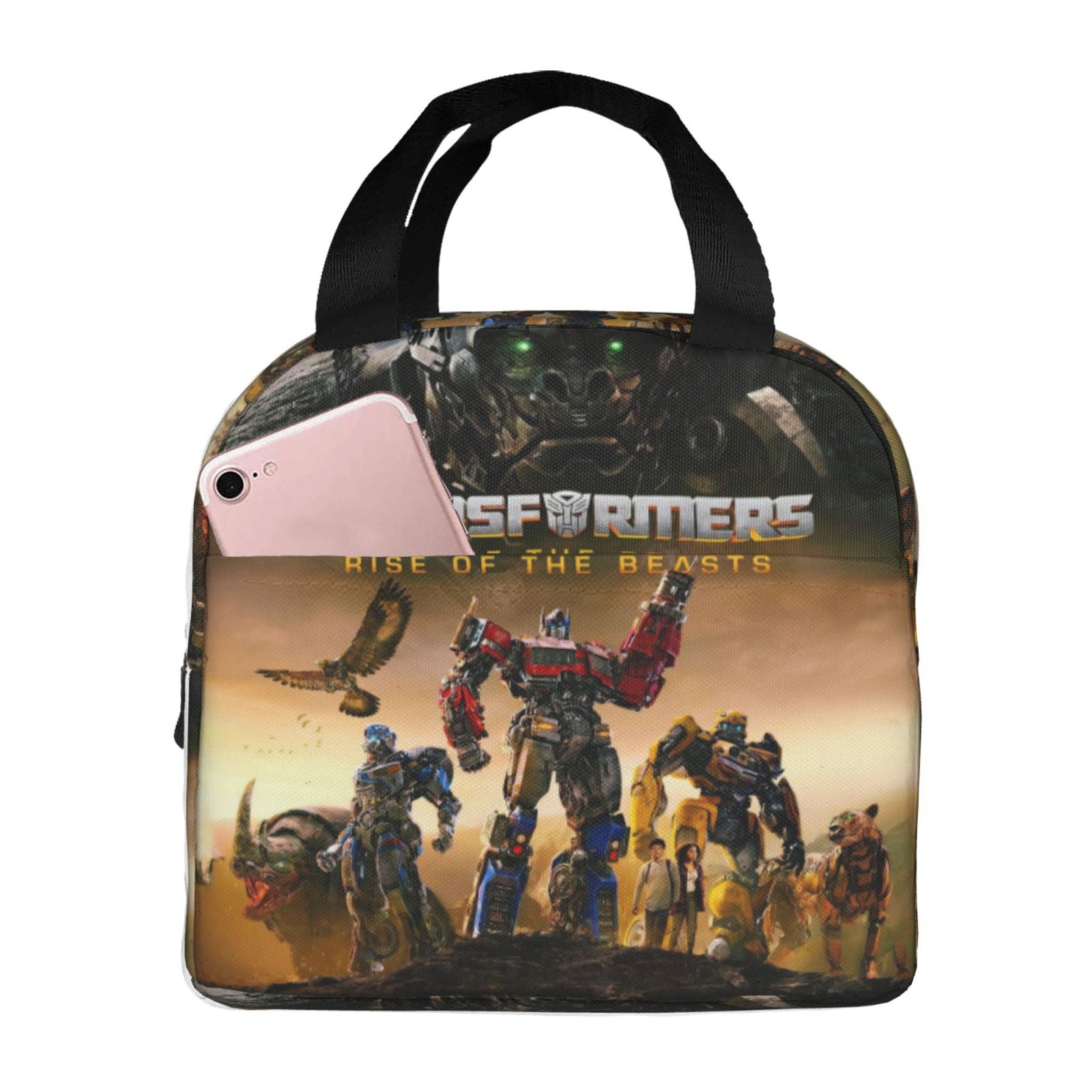 Cartoon Transformers Lunch Bag Pink Cactus Reusable Lunch Tote ...