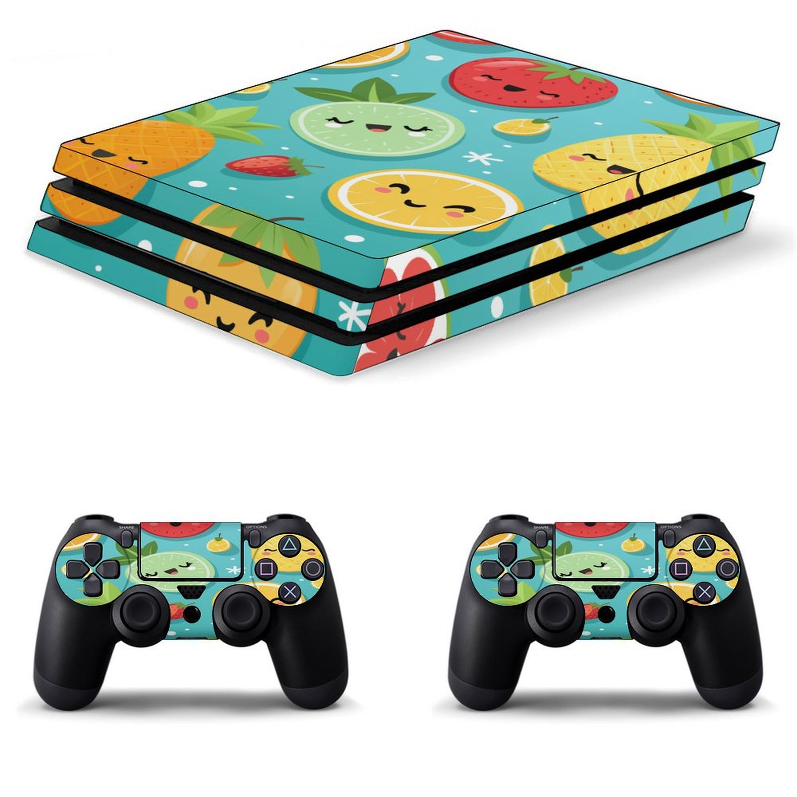 Cartoon Tropical Fruit Pattern PS4/PS4 Pro/PS4 Slim Skin Sticker For ...