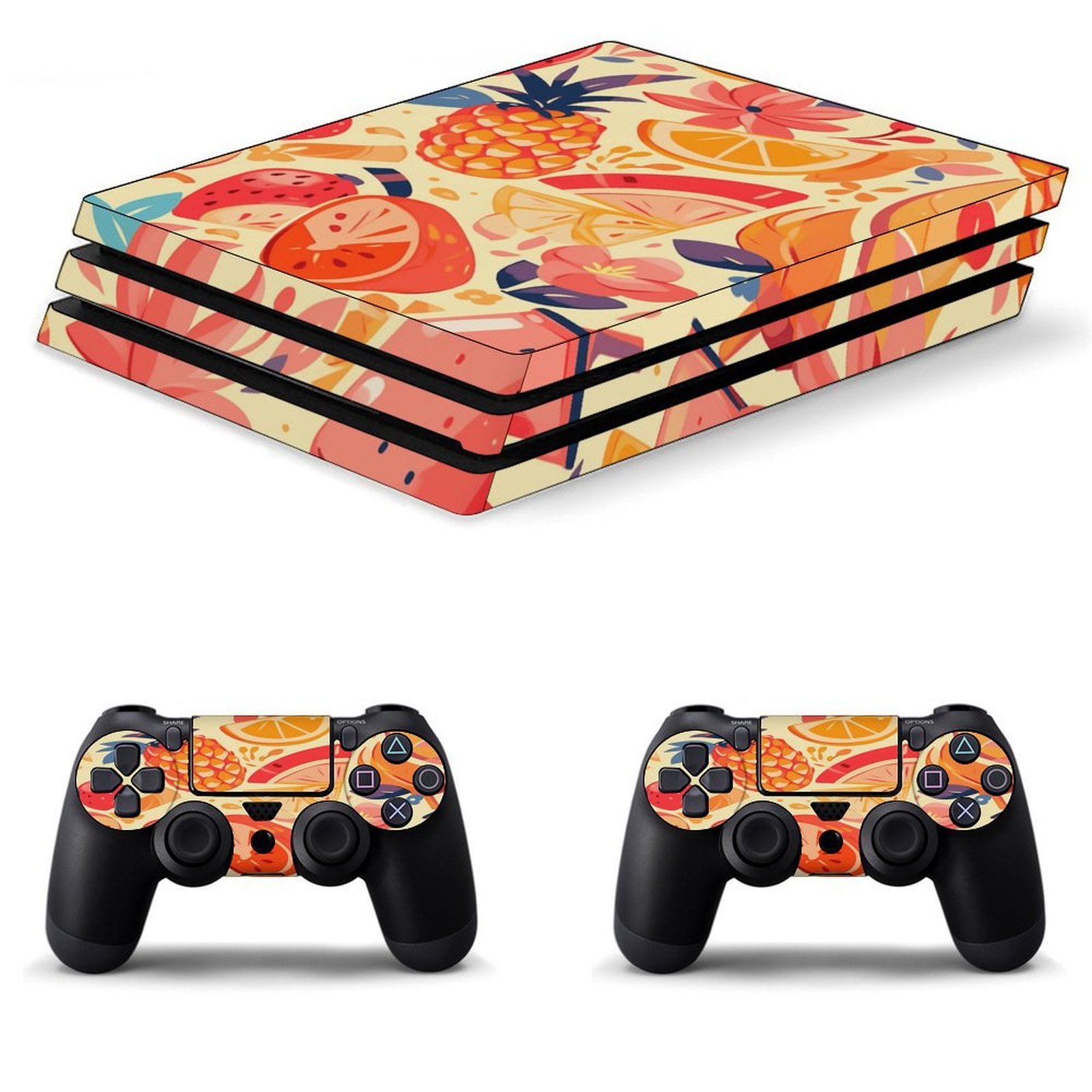Cartoon Tropical Fruit Pattern PS4/PS4 Pro/PS4 Slim Skin Sticker For ...
