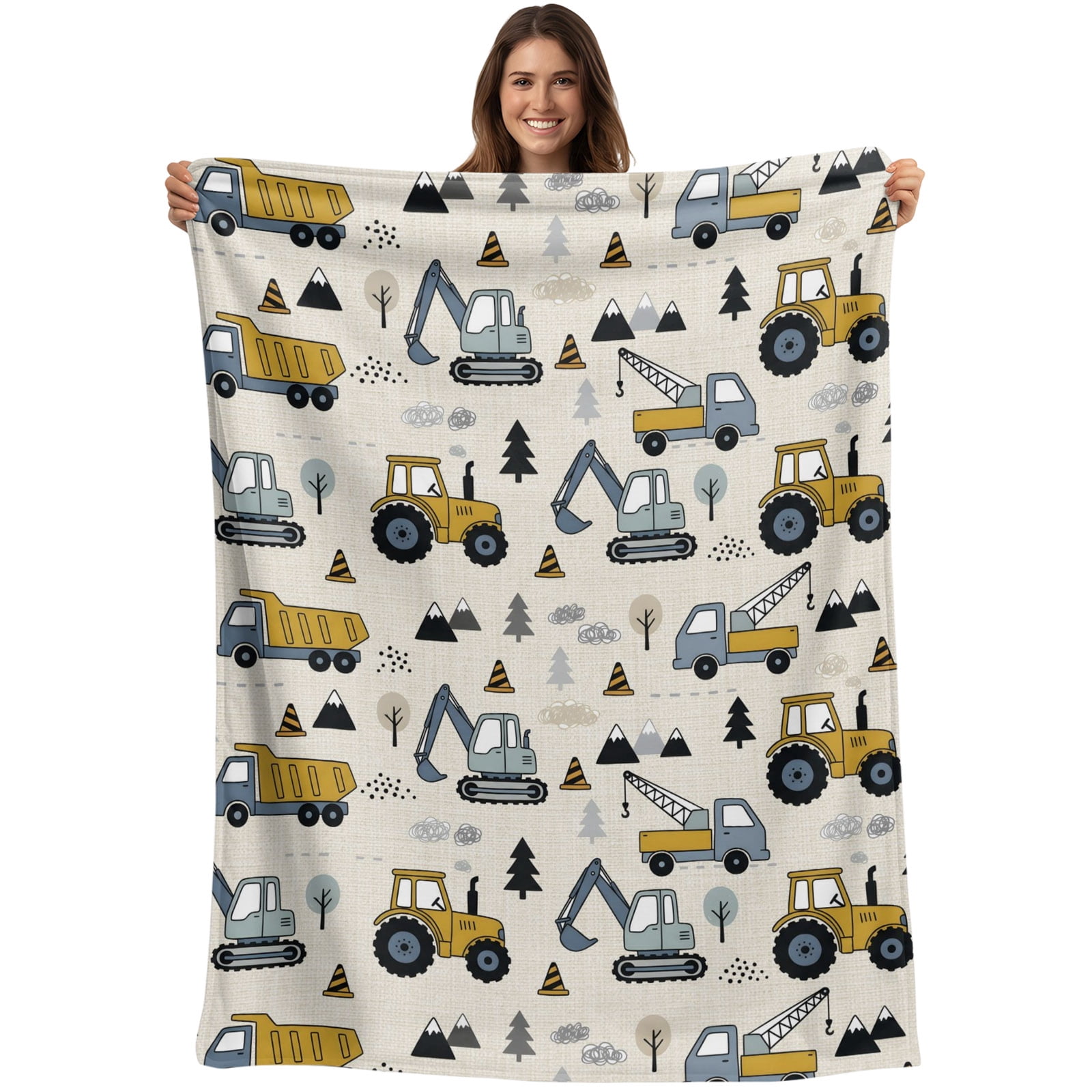 Cartoon Truck Blanket Soft Cozy Warm Throw Blanket for Couch, Plush ...
