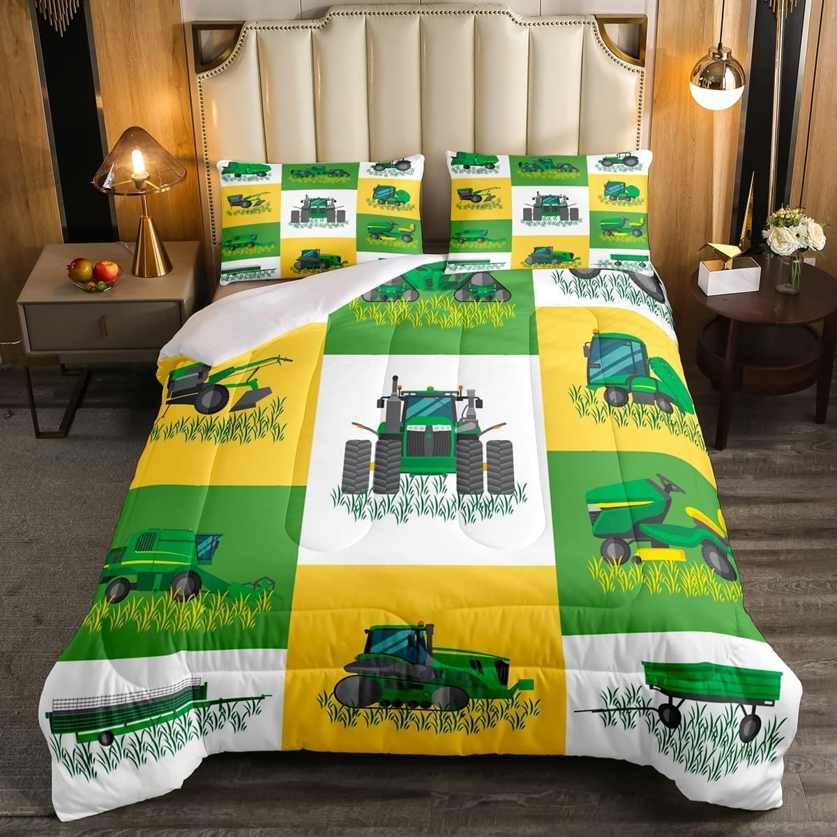 Cartoon Truck Car Down Comforter Twin Size Construction Vehicles ...