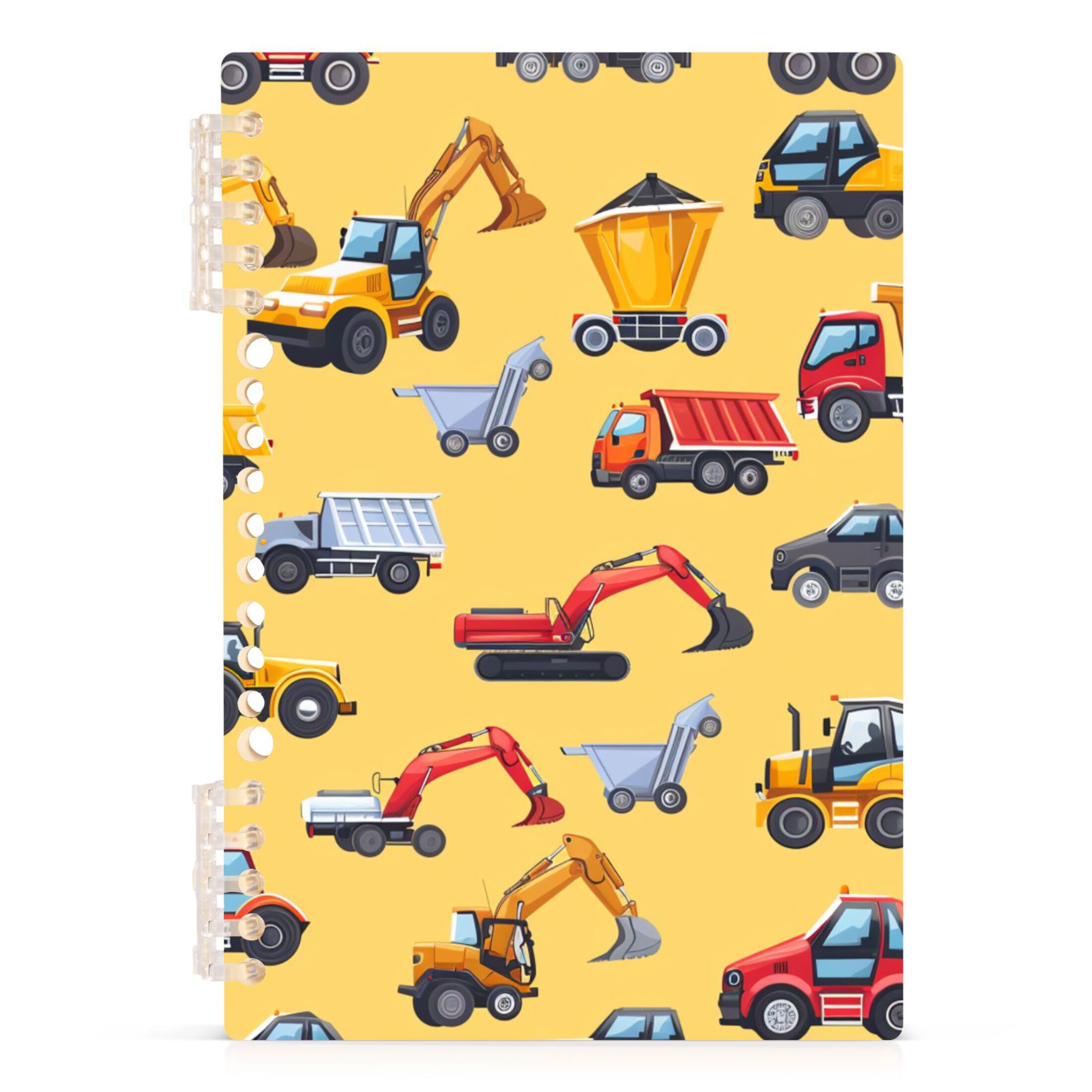 Cartoon Truck Cute Excavator Vehicle Spiral Journal Notebook College ...