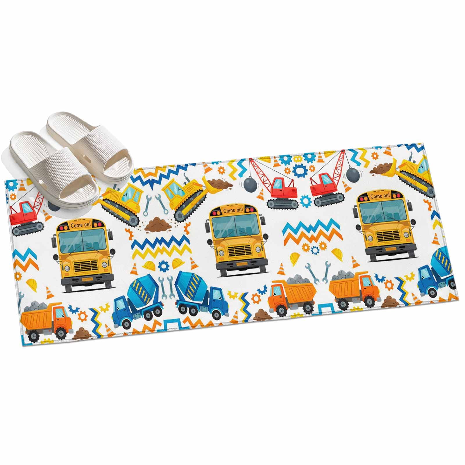 Cartoon Truck Hallway Runner Rug 2x6 Washable Non Slip Kitchen Runner ...