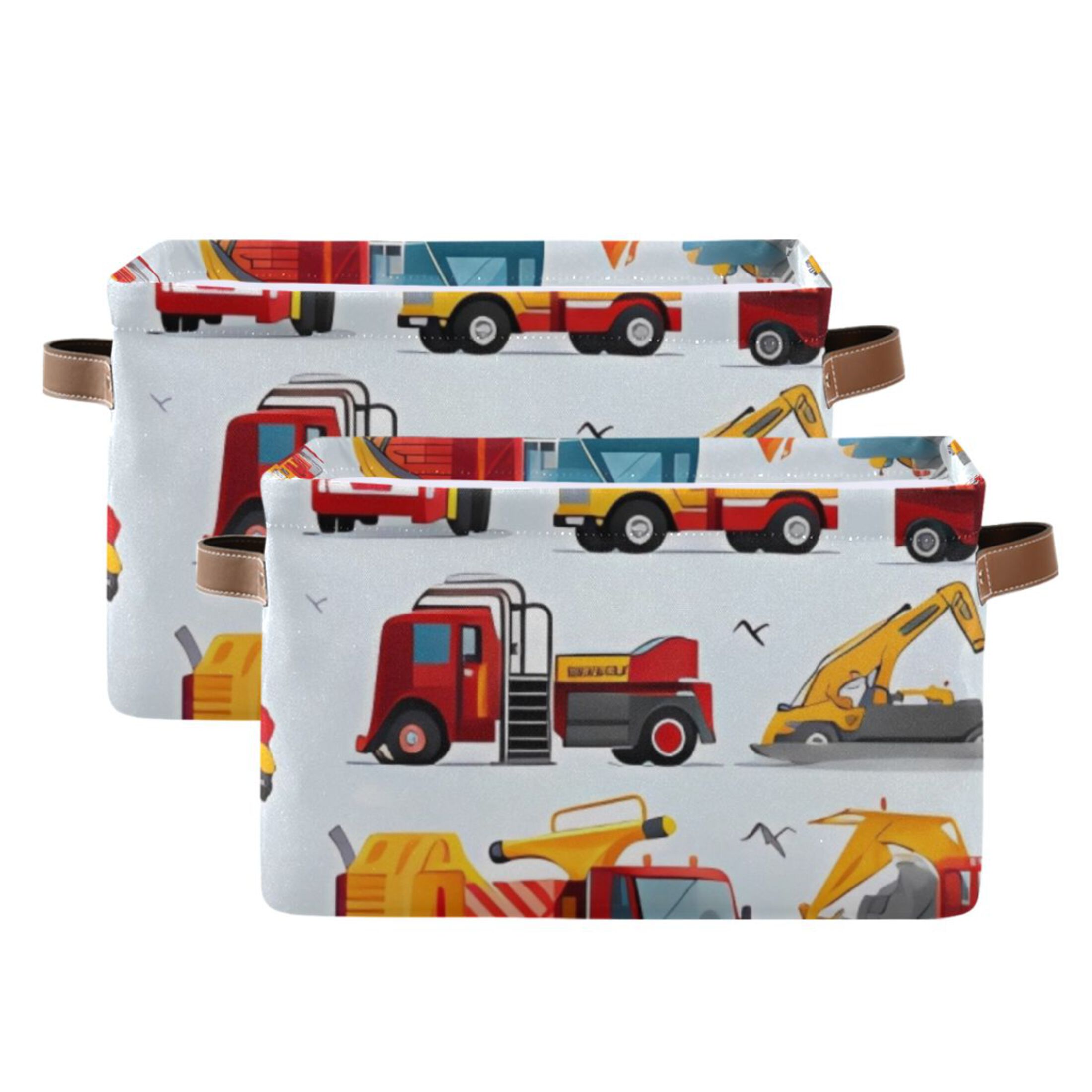 Cartoon Trucks Excavators Storage Basket Large Foldable Storage Bin ...