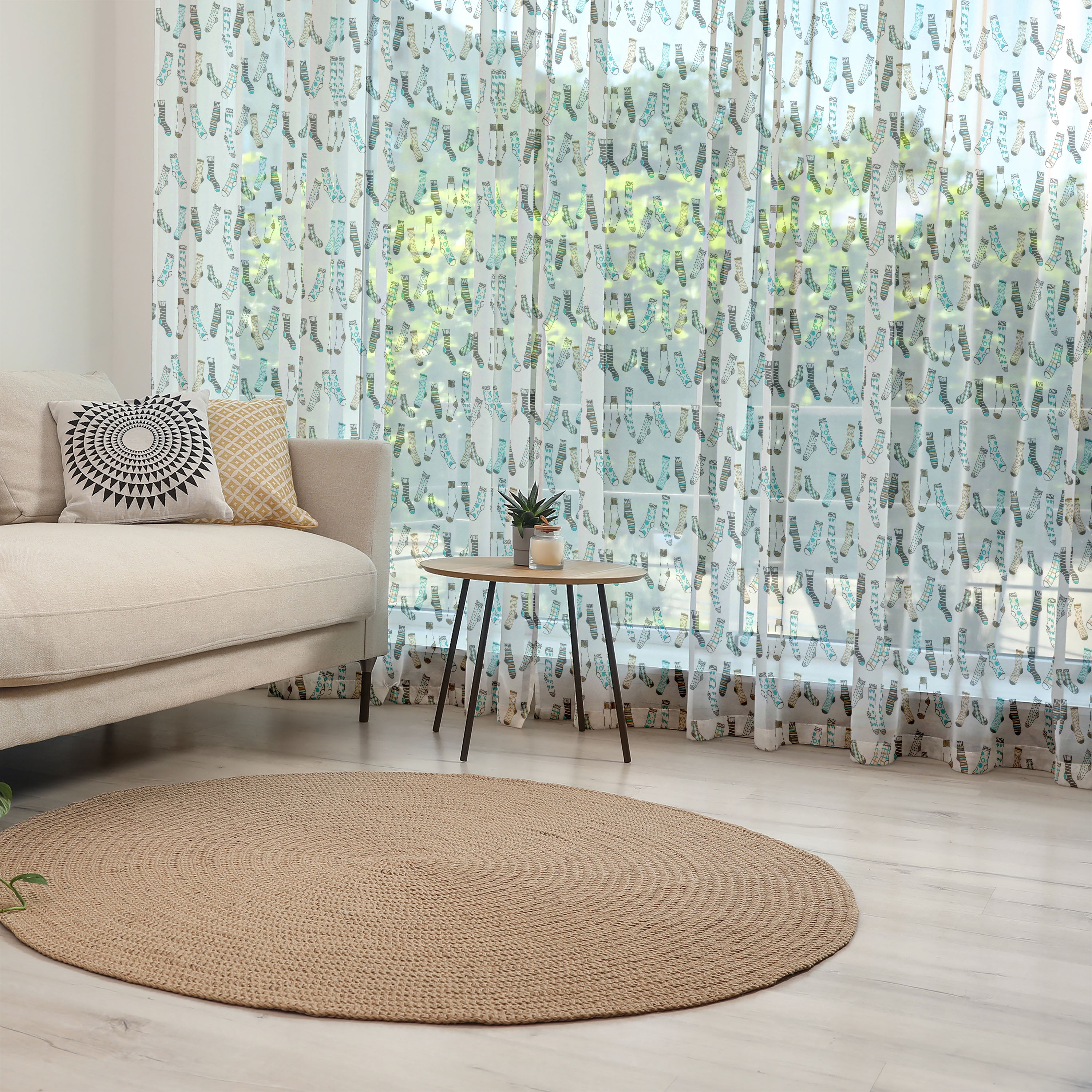 Cartoon Tulle Curtains with Rod Pocket, Messy Teenager Room Rain of ...