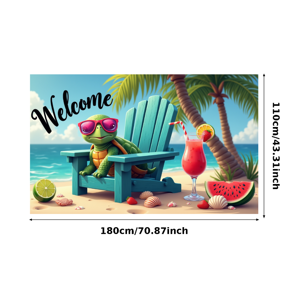 Cartoon Turtle Welcome Banner Tropical Beach Theme for Summer Party ...