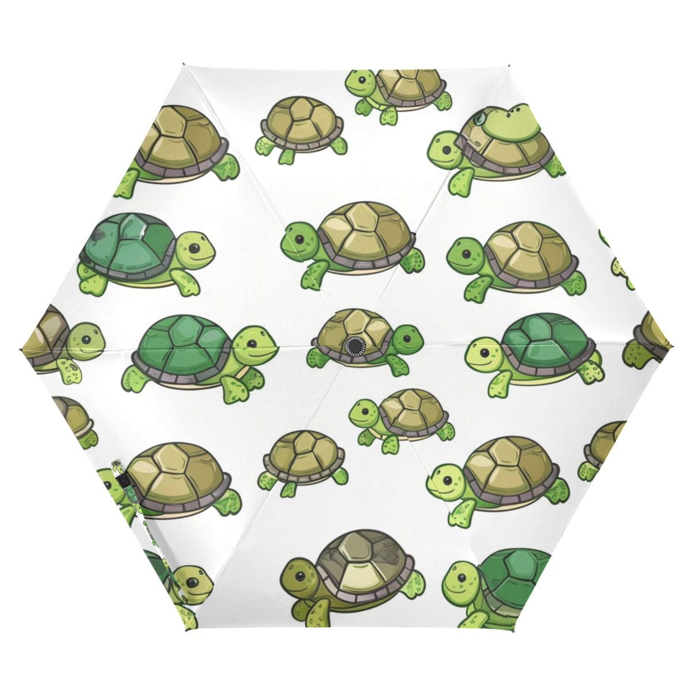 Cartoon Turtles UPF 50+ Compact Folding Umbrella for Rain Windproof ...
