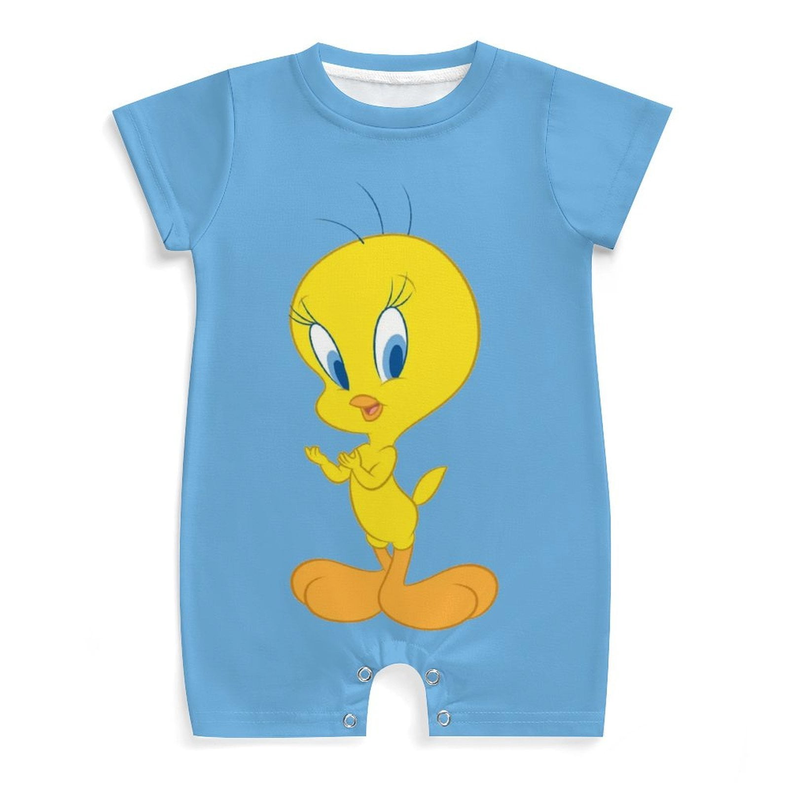 Cartoon Tweety Bird Baby One-Piece Rompers Summer Short Sleeve Outfit ...