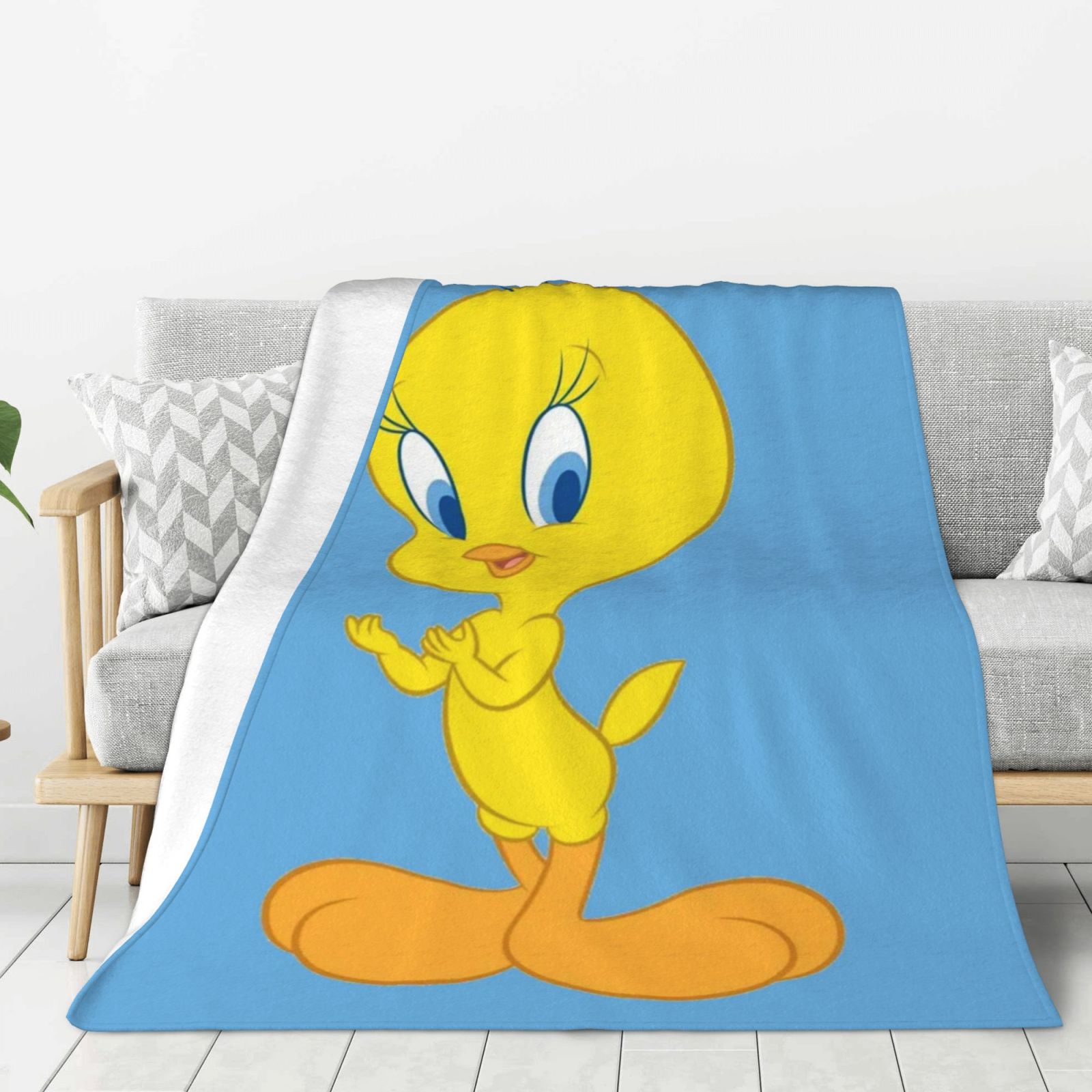 Cartoon Tweety Bird Flannel Blanket Cozy Ultra-Soft Micro Throw Blanket ...