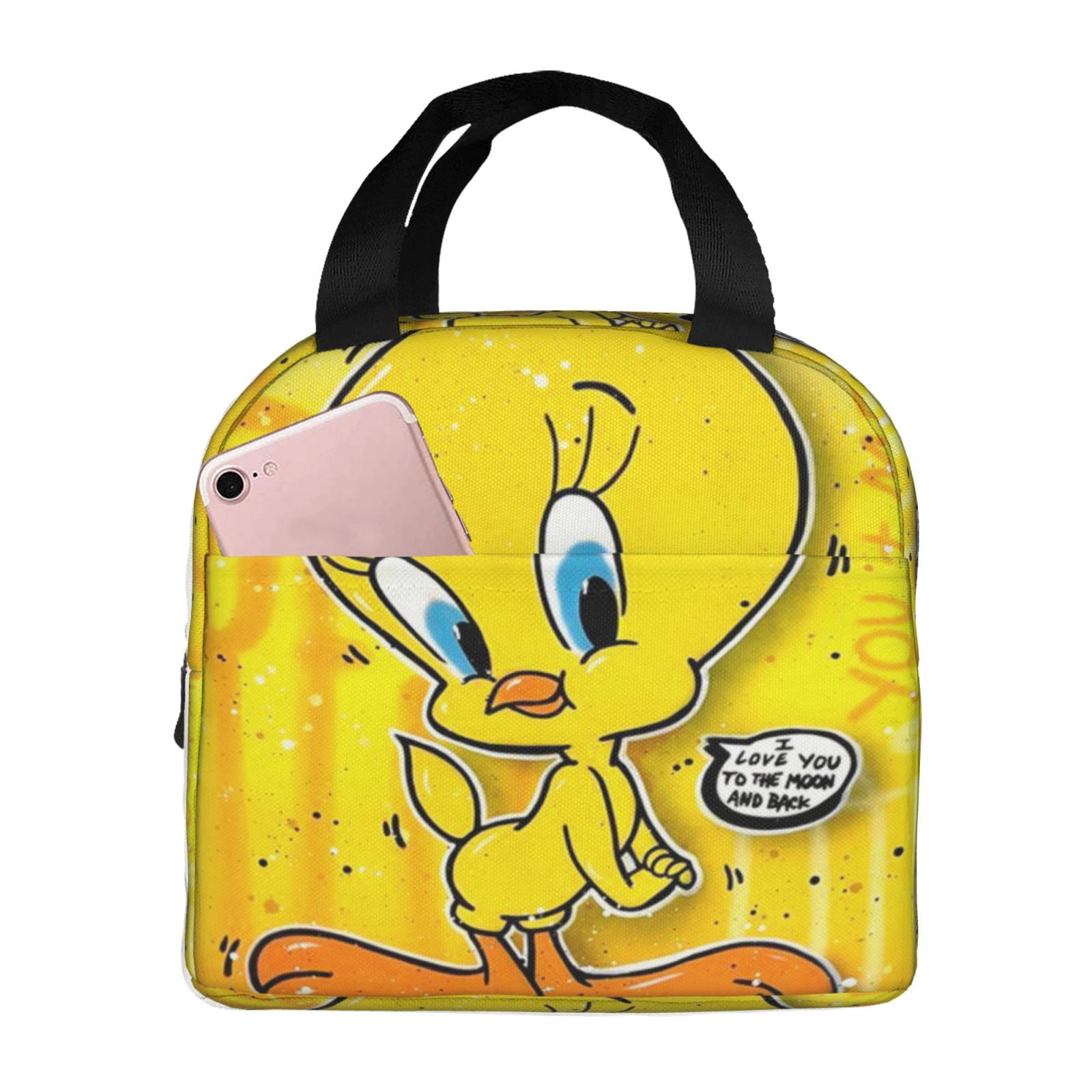 Cartoon Tweety Bird Lunch Bag Pink Cactus Reusable Lunch Tote Insulated ...