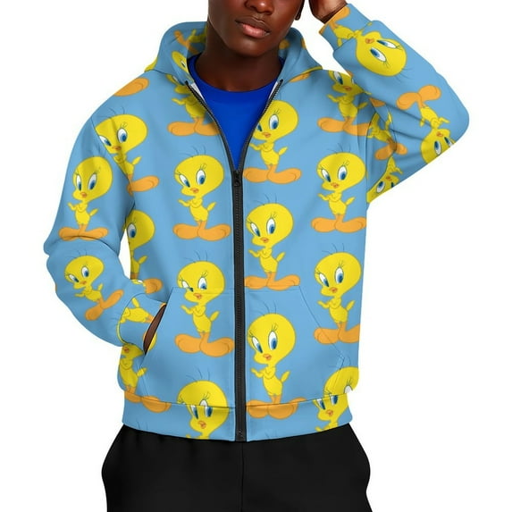 Cartoon Tweety Bird Teen Sweatshirts Zipper Hoodies Coat Jacket With Pockets Daily Hoody Hooded ...