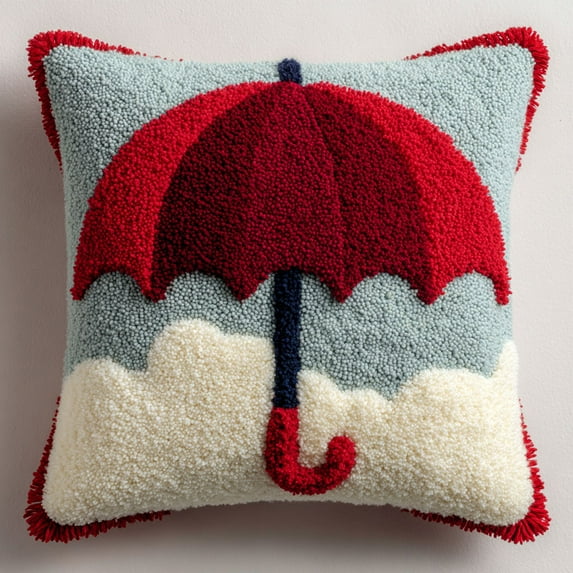 Cartoon Umbrella Latch Hook Pillow Cover Kits Cross Stitch Latch Hook ...
