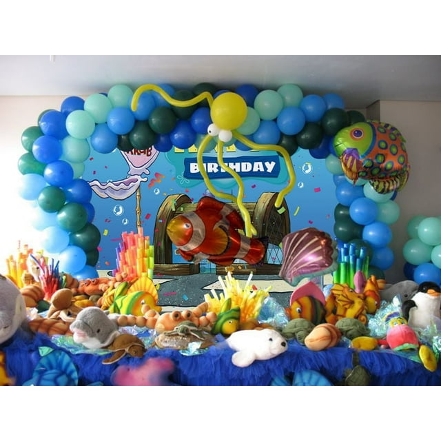 Cartoon Under The Sea Backdrop Ocean Animals Theme Backdrop for Boys ...