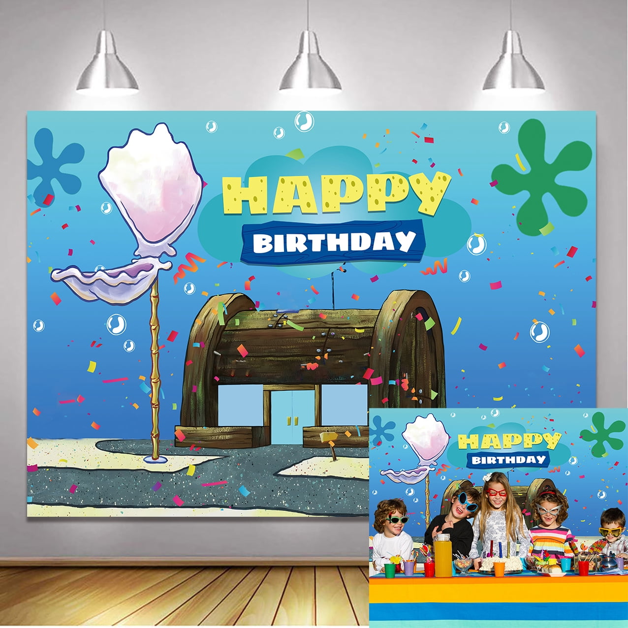 Cartoon Under The Sea Backdrop Ocean Animals Theme Backdrop for Boys ...