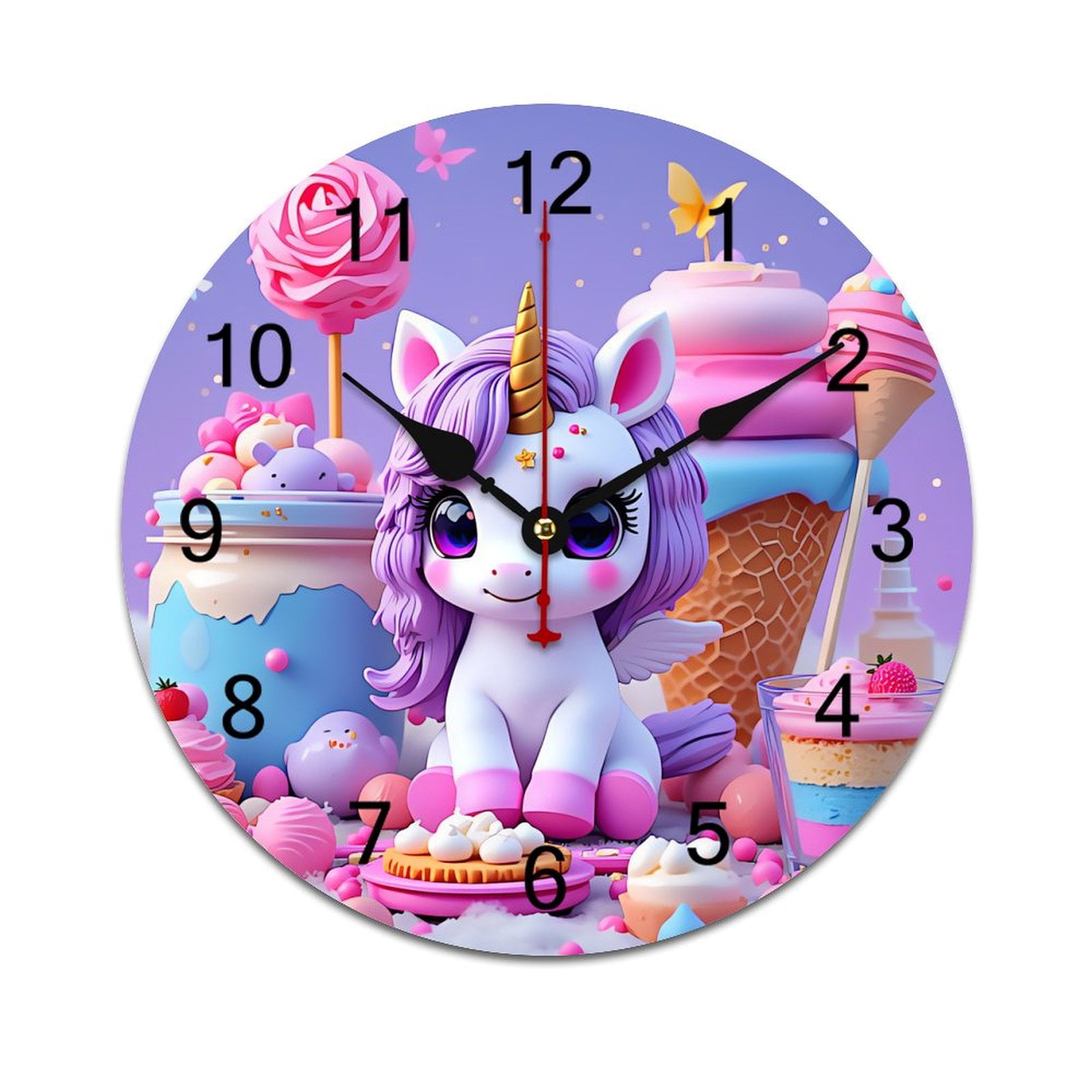 Cartoon Unicorn Butterfly Wings And A Flower with A Rainbow Bedroom ...