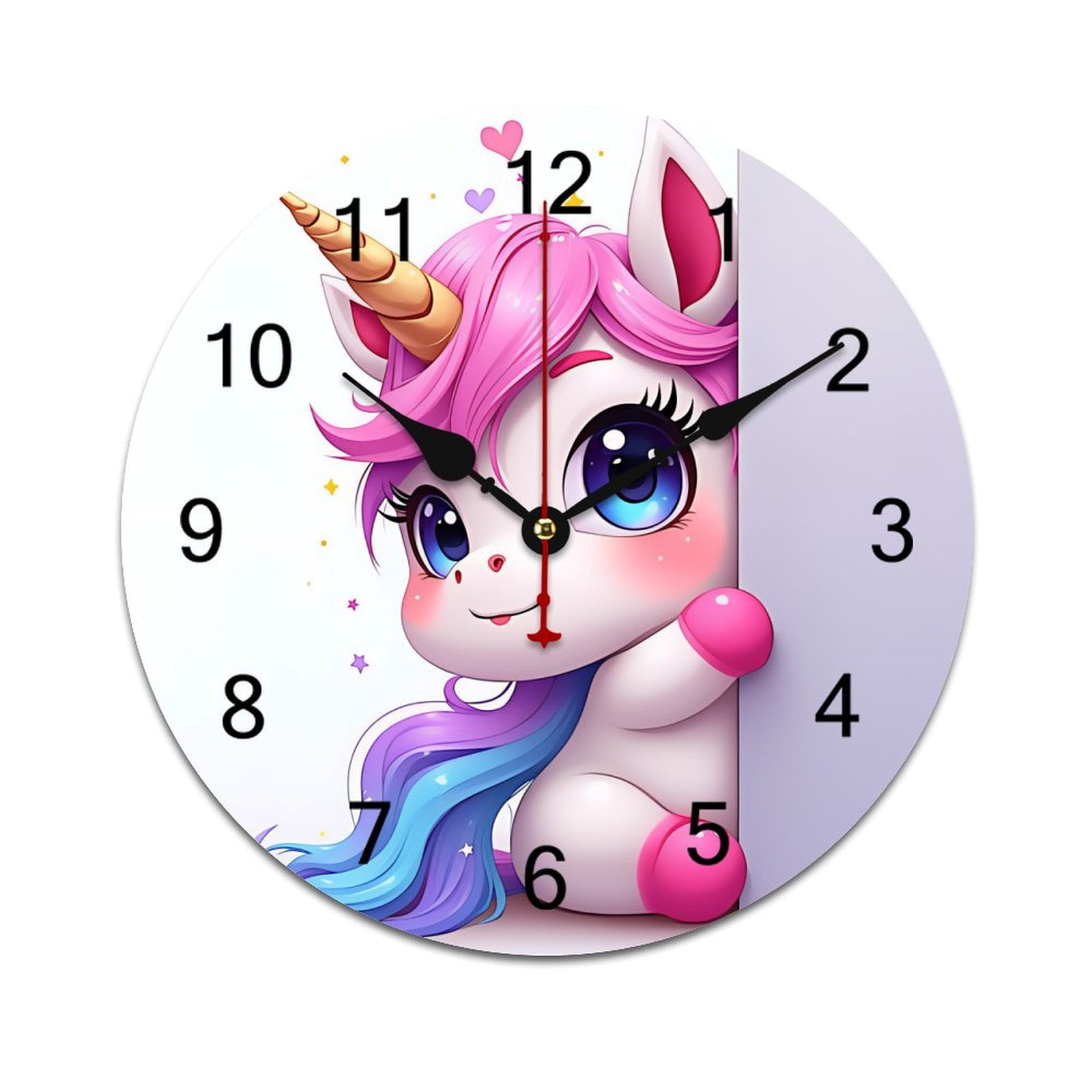 Cartoon Unicorn Butterfly Wings And A Flower with A Rainbow Time ...